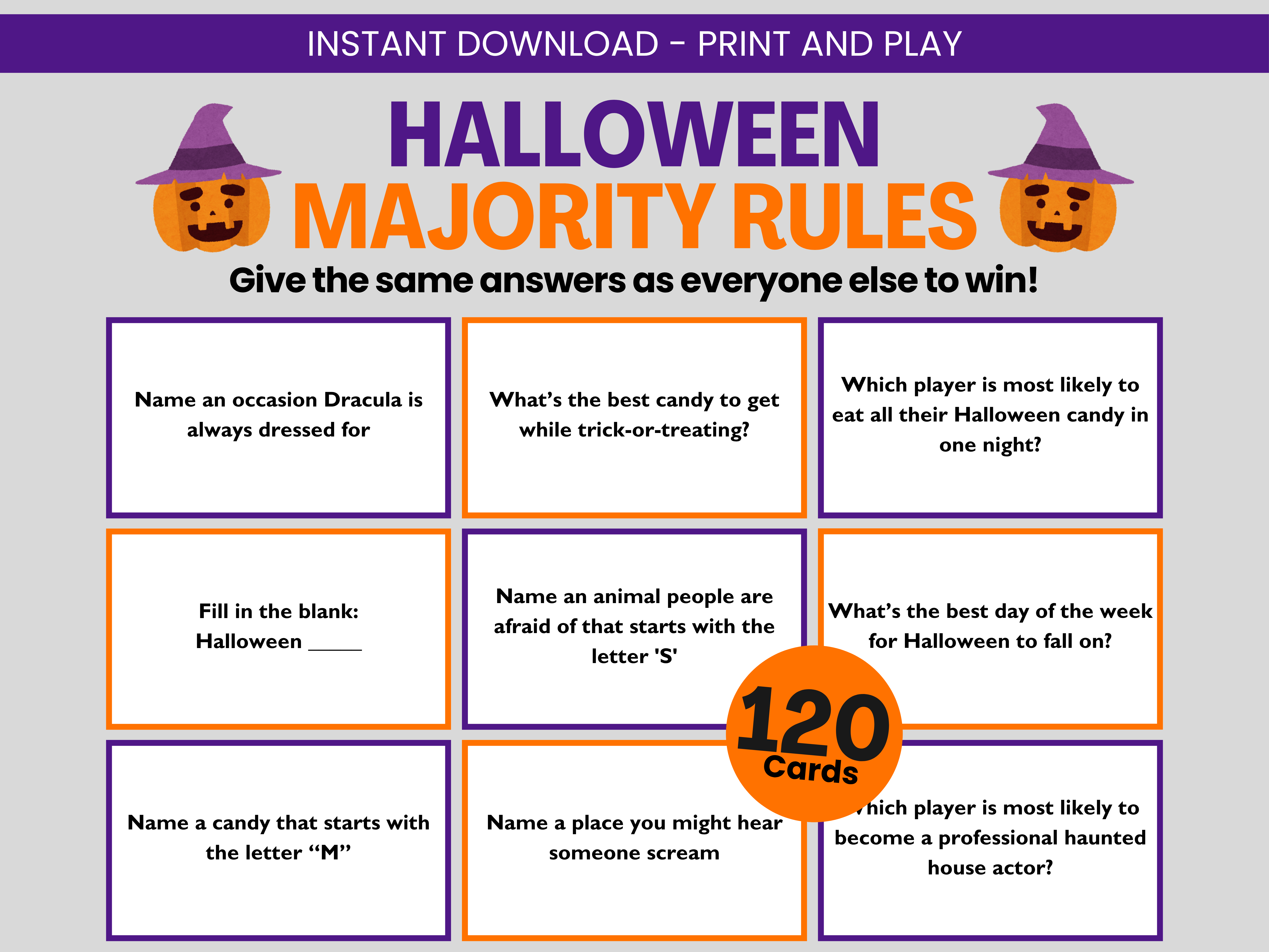 Halloween Majority Rules – Printable Party Game