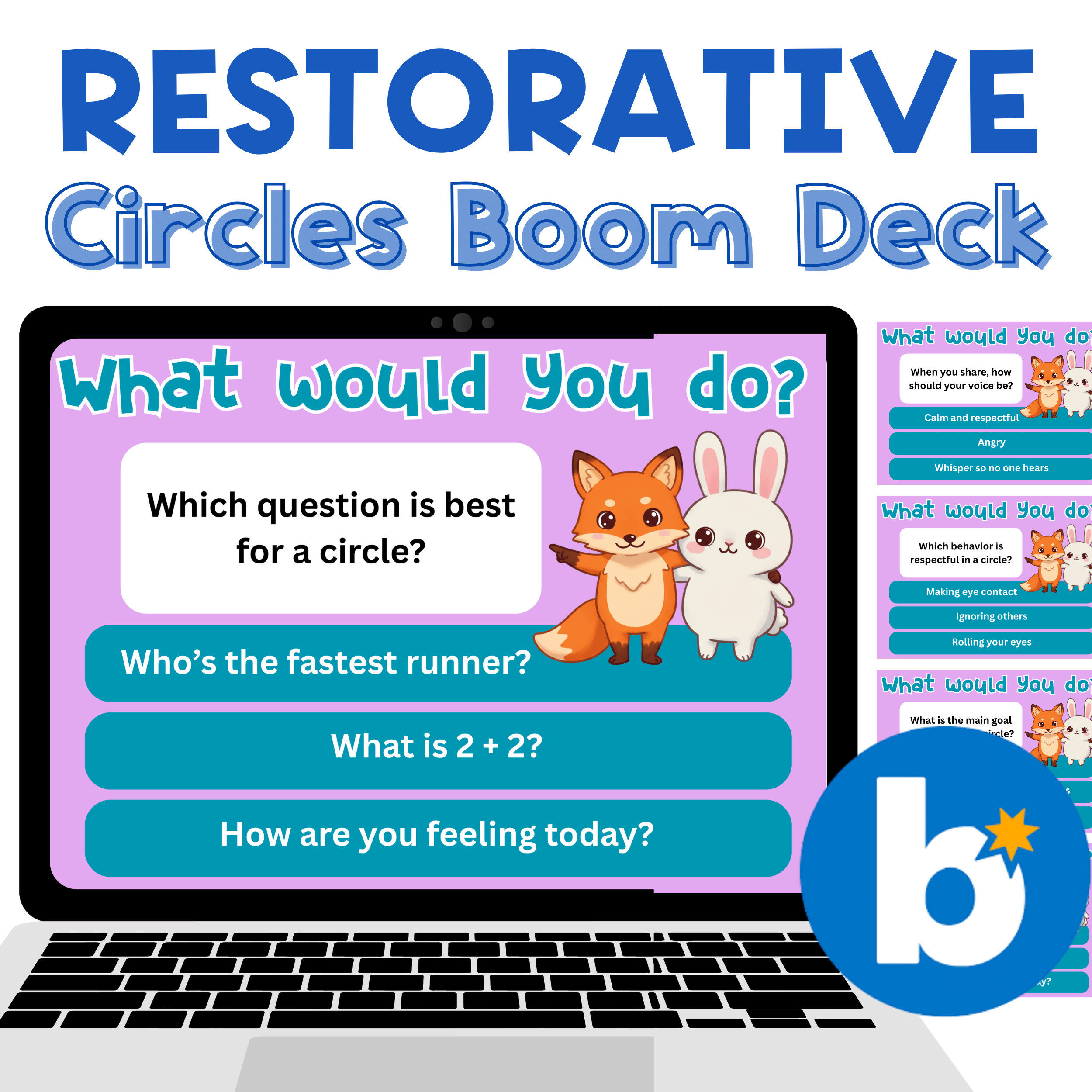 Restorative Circle Boom Cards Classroom Justice Practices Questions ...