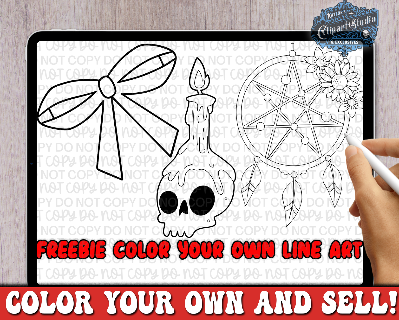 Freebie 3 Piece Color Your Own Line Art - Payhip