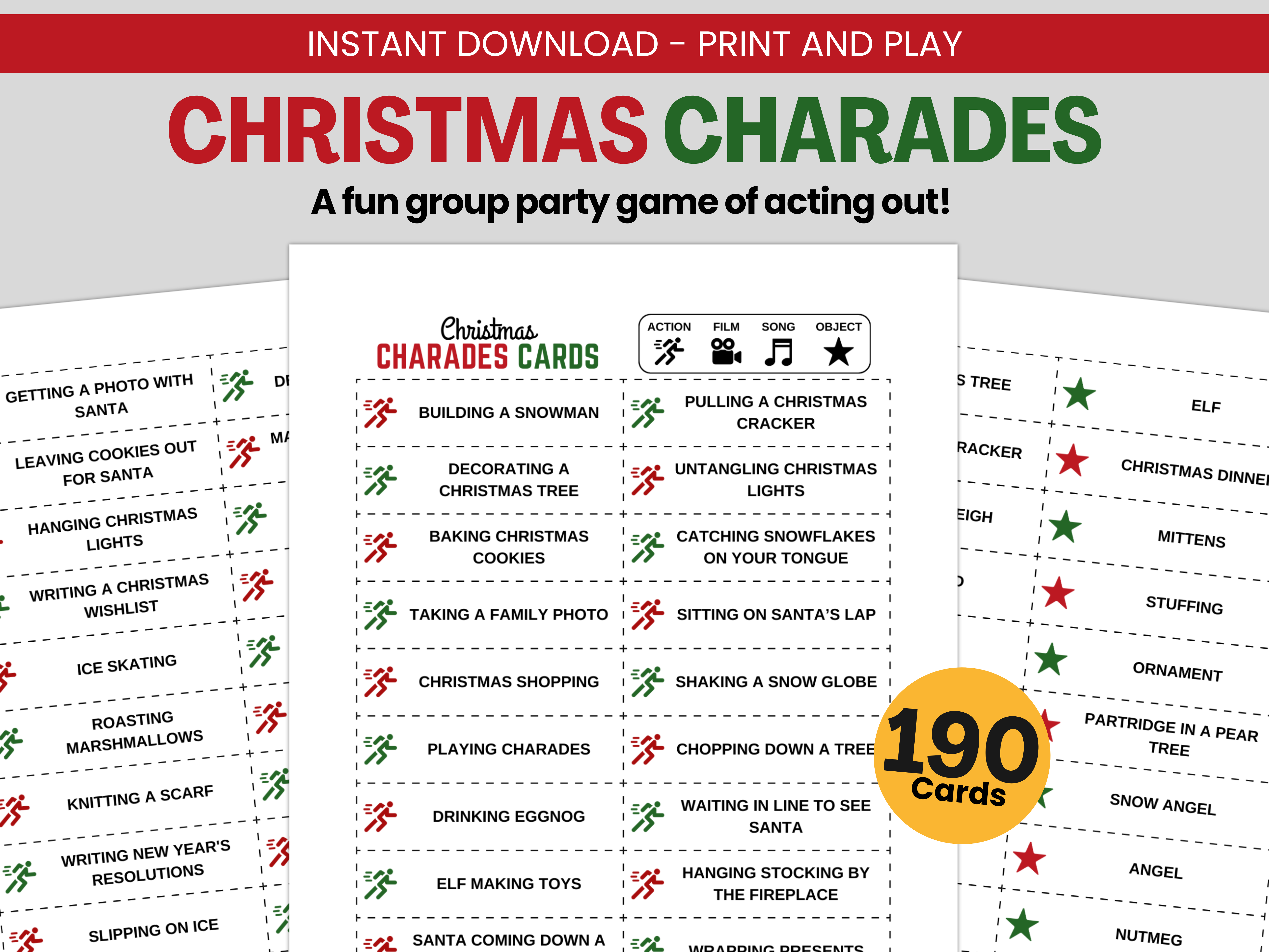 Christmas Charades – Printable Party Game