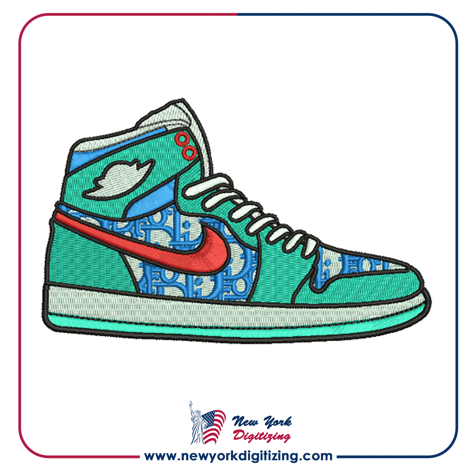 Nike Air Jordan Sneaker Embroidery Design