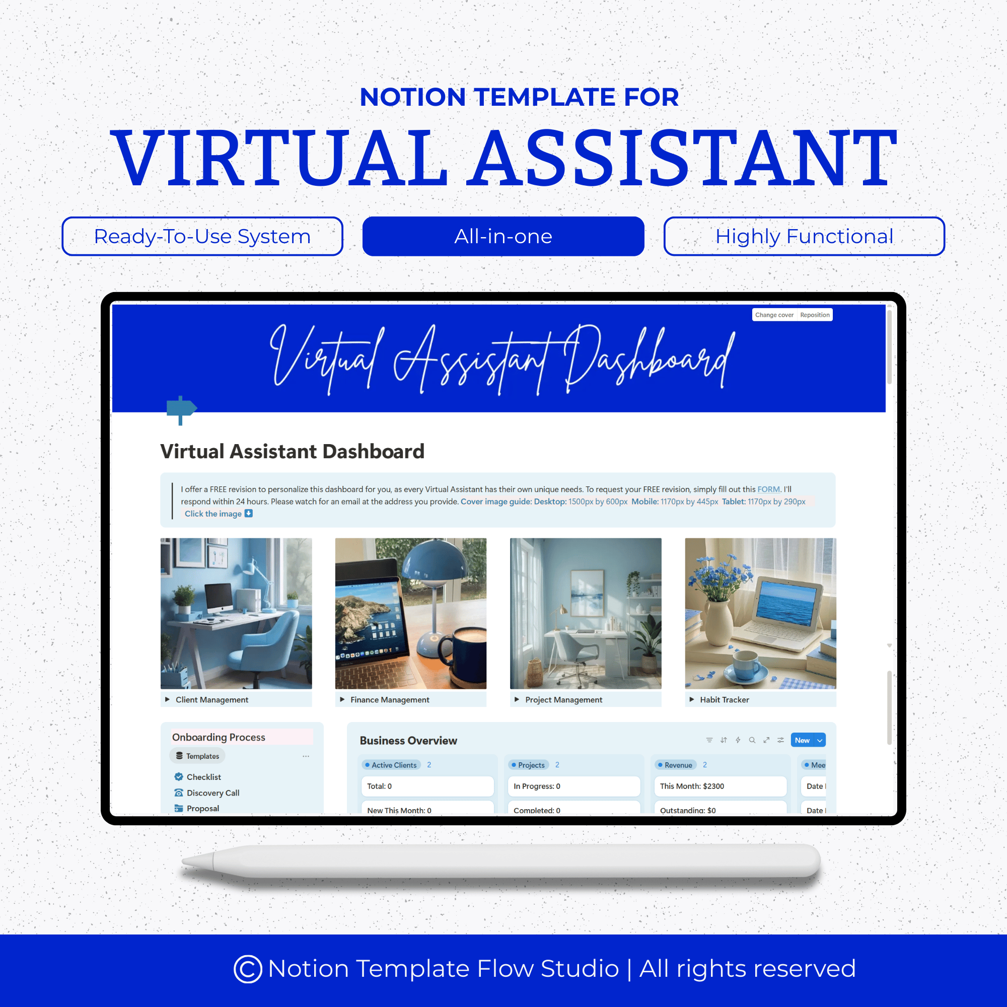 Notion Dashboard for Virtual Assistants, Client Management, Client ...