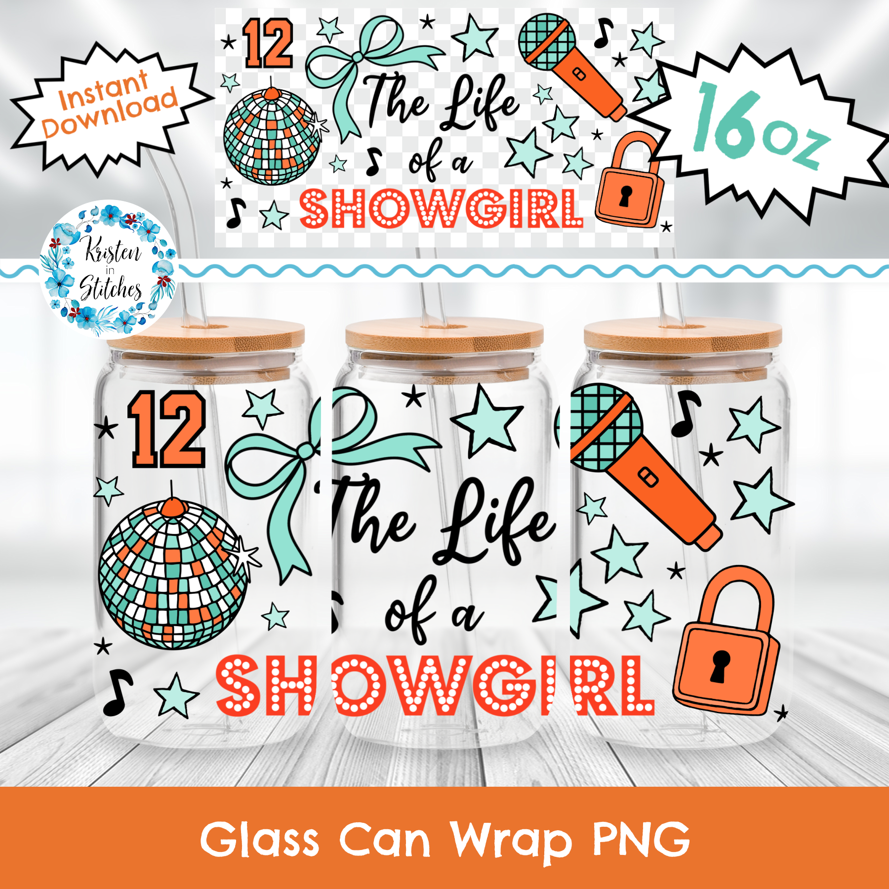 The Life of a Showgirl 16 oz Glass Can Wrap Transparent PNG, Music Pop ...