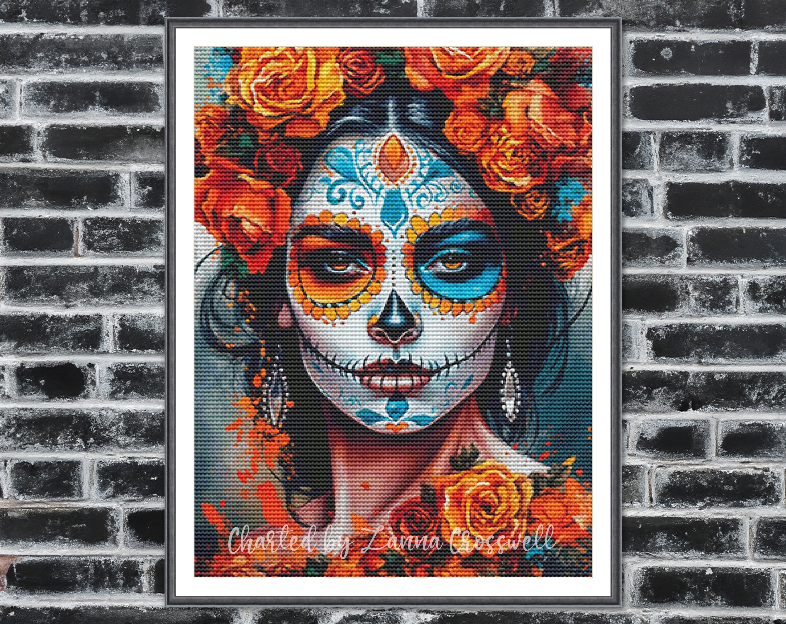 Catrina 4 - Day of the Dead Full Coverage Cross Stitch Pattern For ...