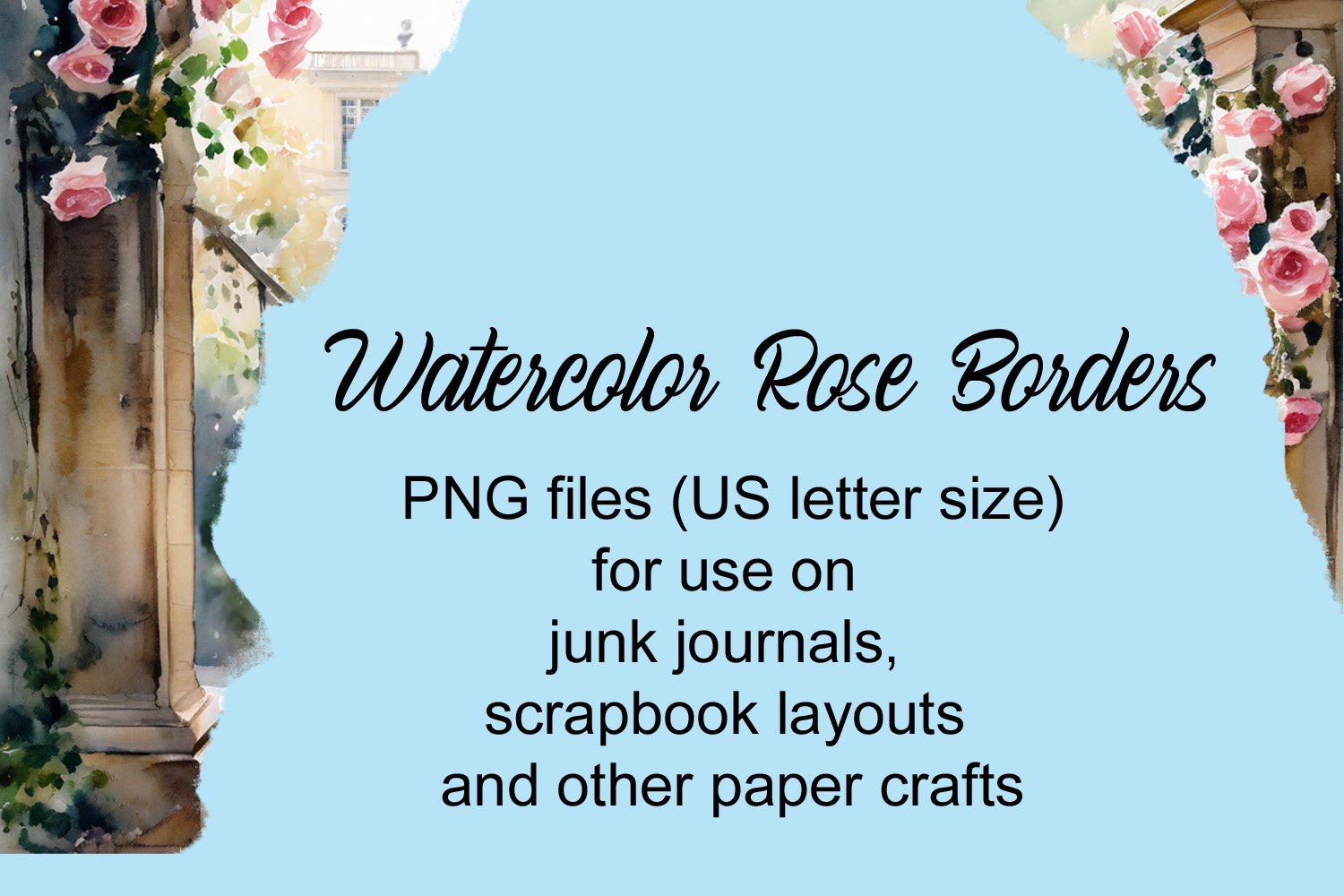 Watercolor Rose Borders - Payhip
