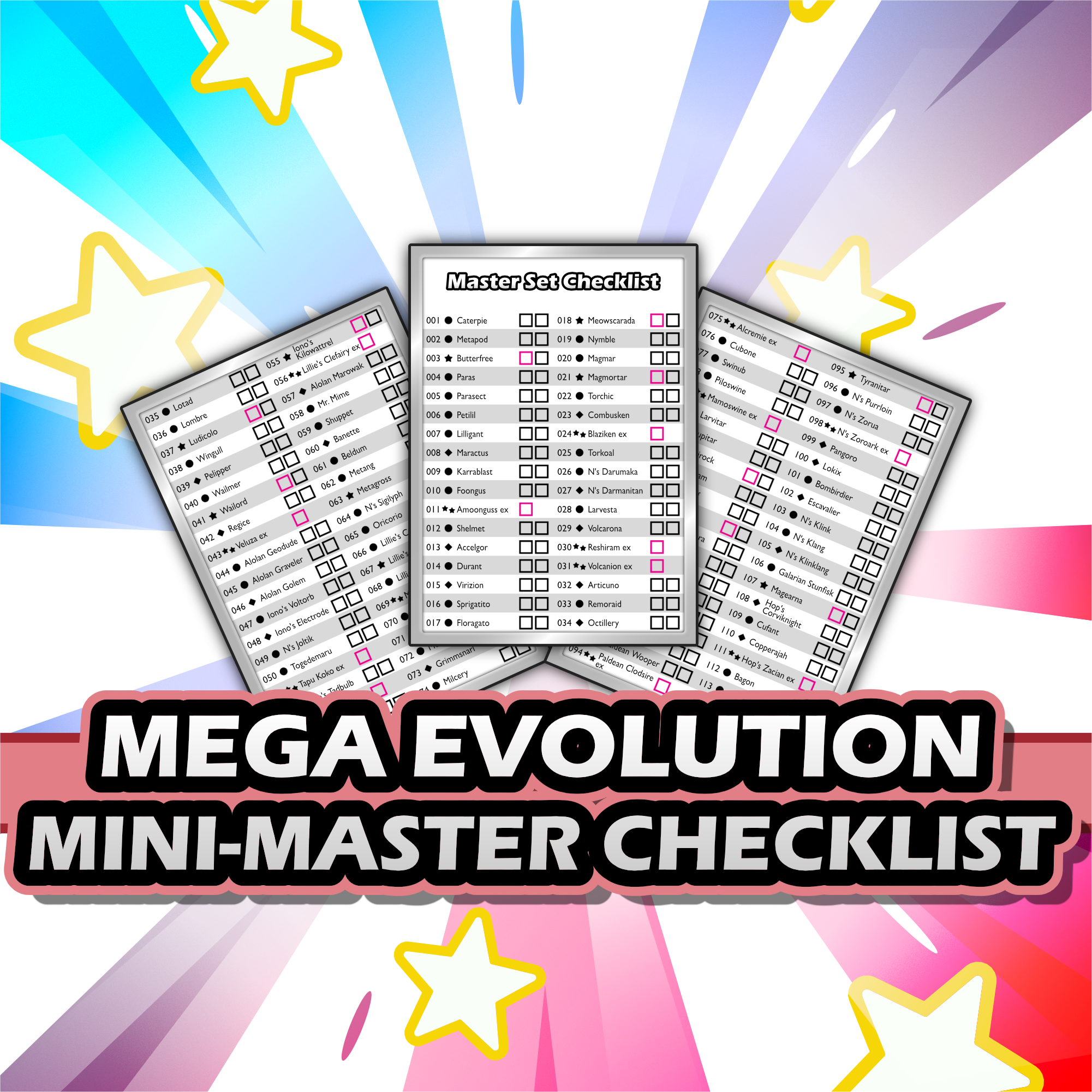 [ME999] Mega Evolution Mini Master Set Checklist - Payhip