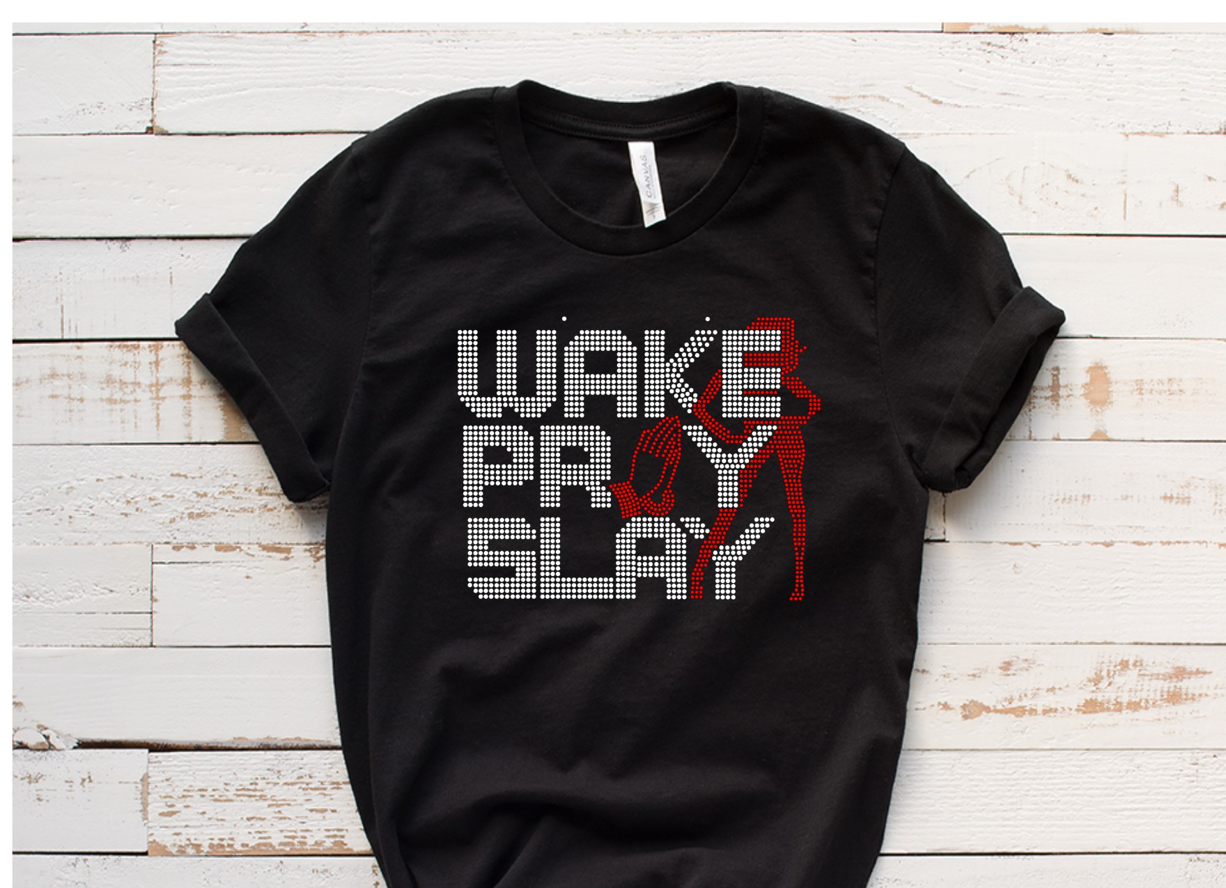 HHK Wake Pray Slay 2 Rhinestone Transfer - Payhip