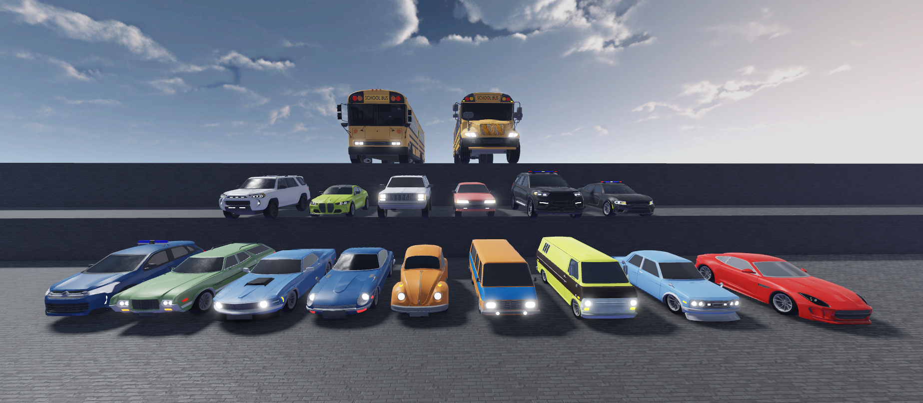 Ultimate Roblox Vehicle Pack – 18 Realistic Cars, Buses & Police Vehicles