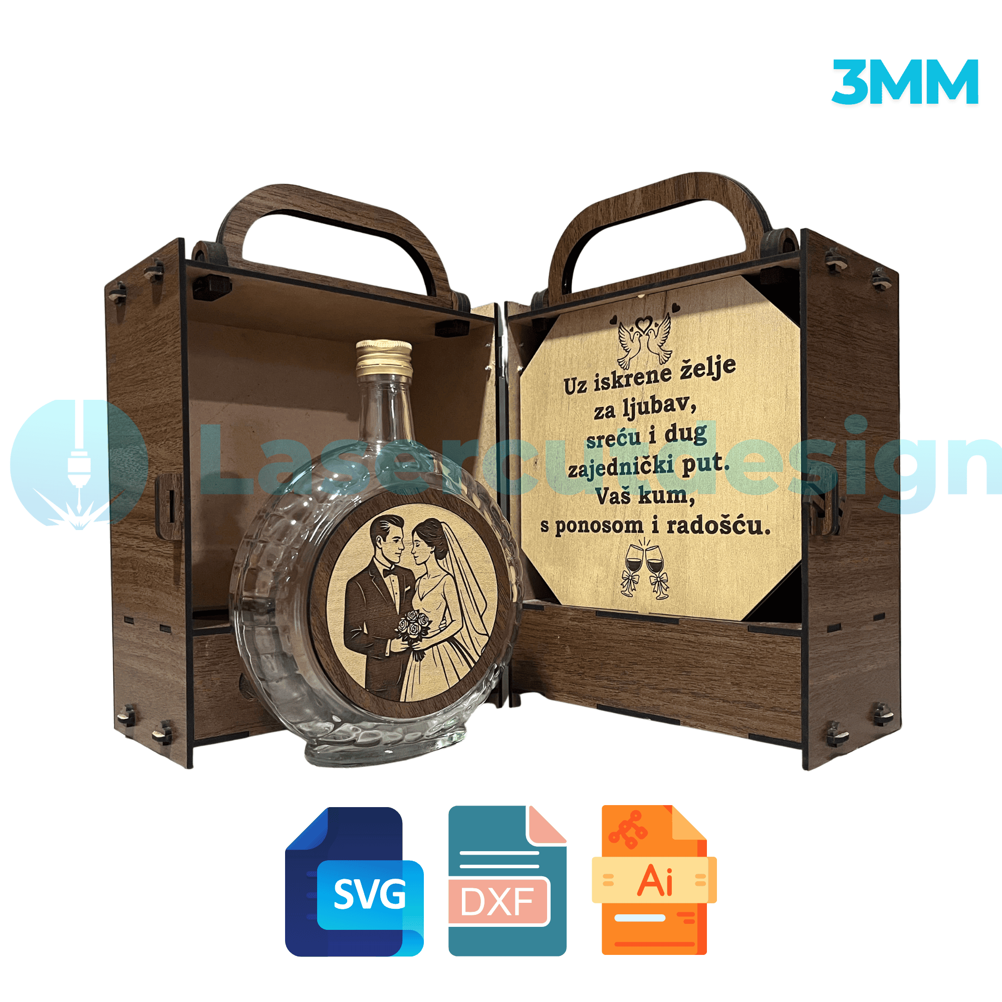 Mini Bar SVG DXF AI – Portable Bottle Box Laser Cut File for Bottle and ...
