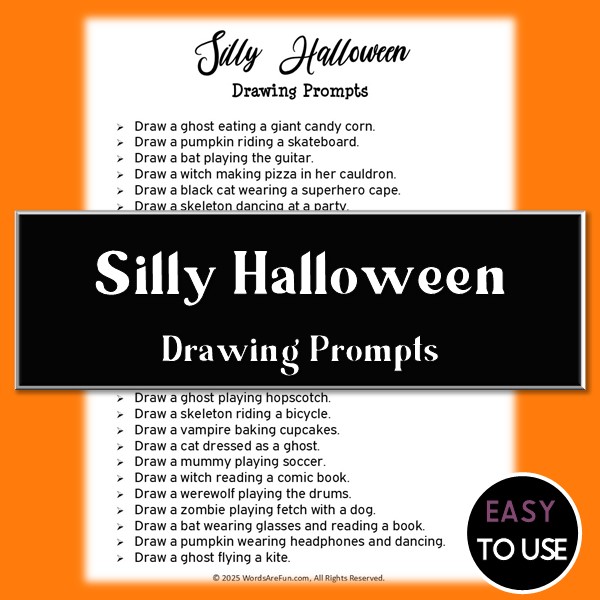 Silly Halloween Drawing Prompts for Kids Ages 6-12 | Fun Halloween ...