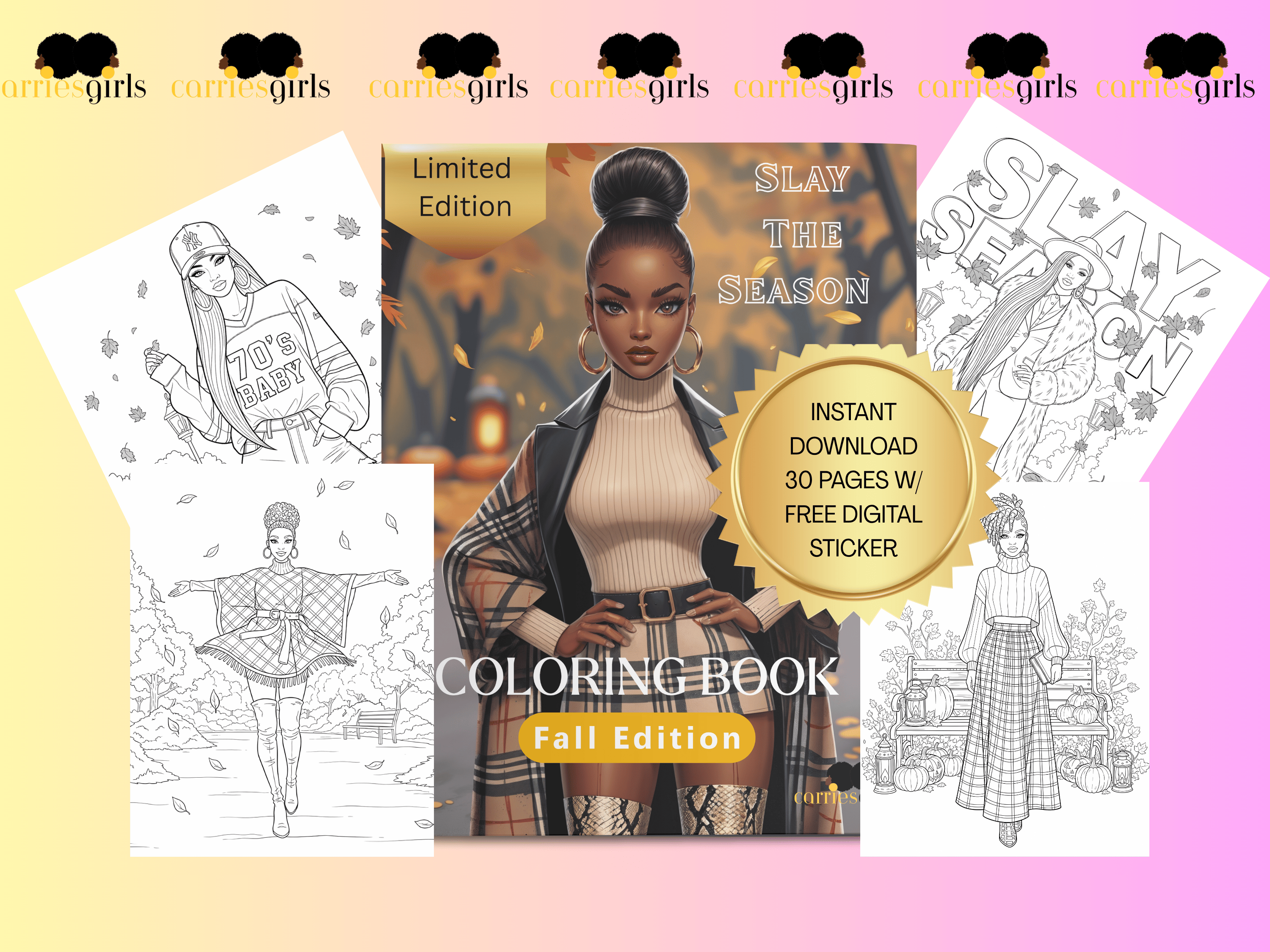 Slay The Season Digital Download-Chic Pages to Color, Relax & Glow - Payhip