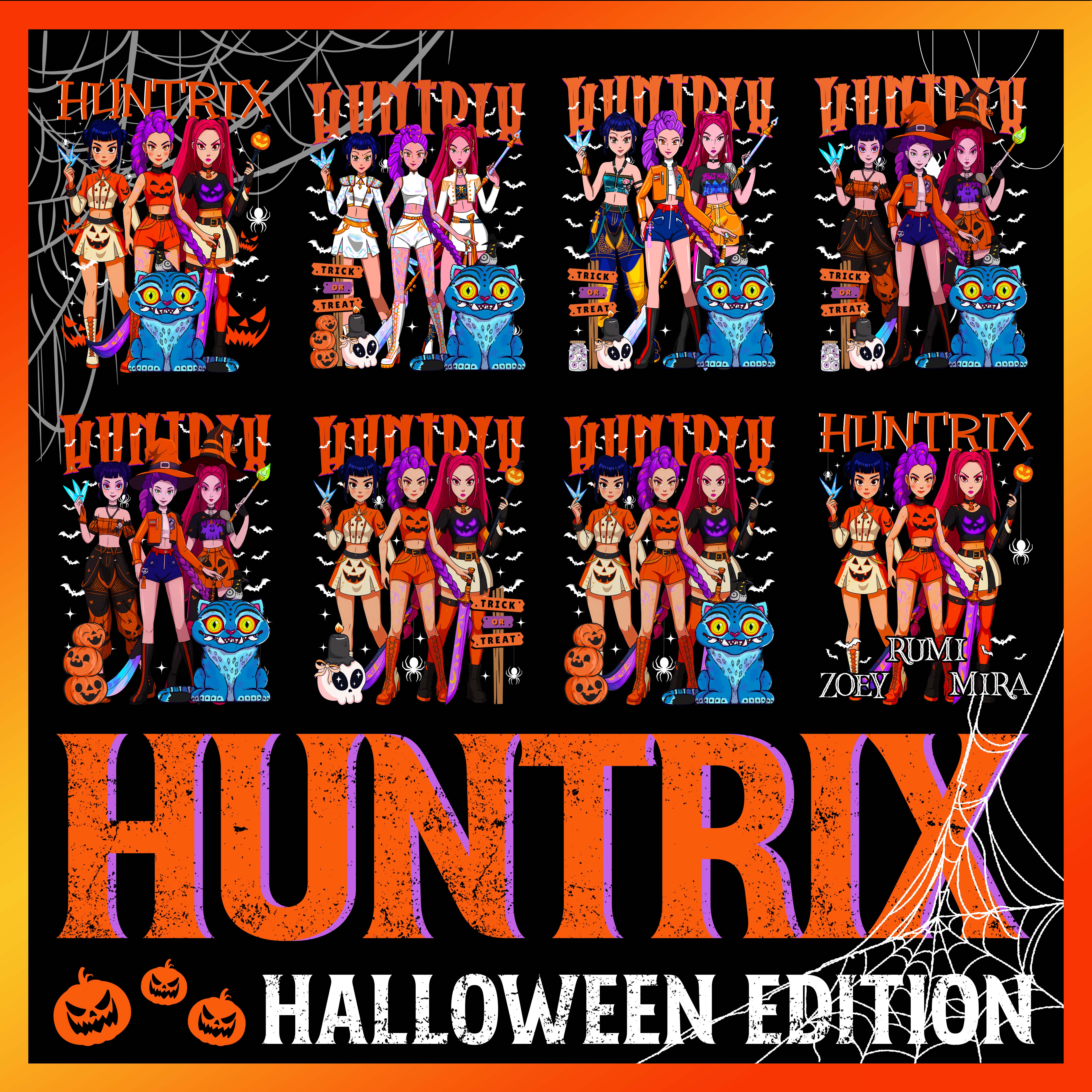 8 Huntrix Kpop Demon Hunters PNG Halloween Bundle - Payhip