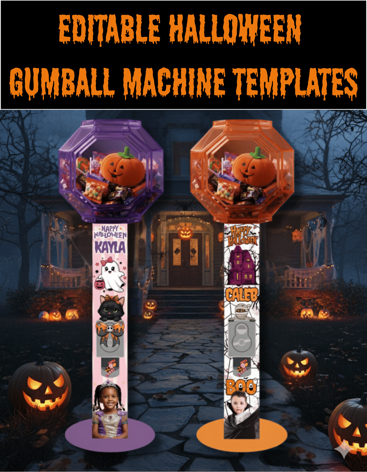 Editable Halloween Candy Machine Template - Payhip