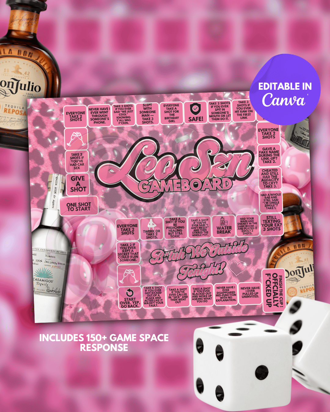 Custom Party Game Board (Editable Canva Template) - Payhip