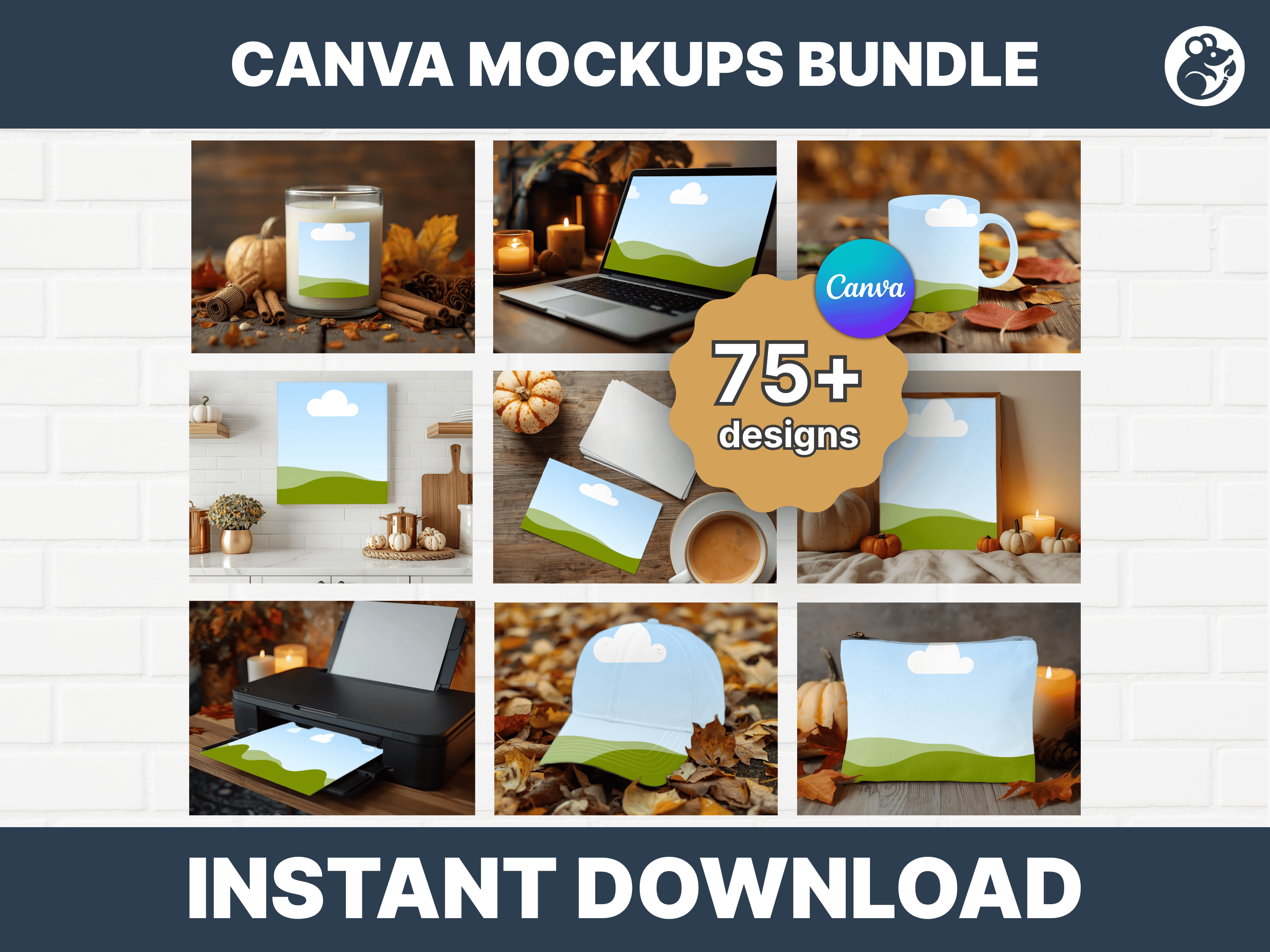 80 Fall Canva Mockups | Product, Print, and Device Display Templates in ...
