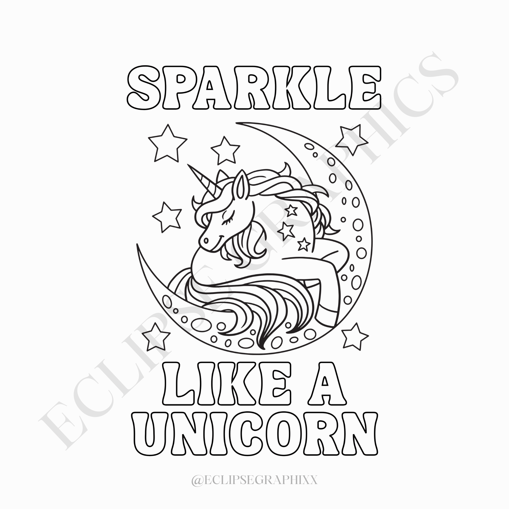 Sparkle Like A Unicorn Colouring Sheet - A4 - Payhip