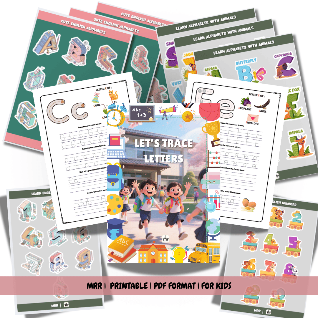 English Alphabet Tracing Book Cute English Stickers - Payhip