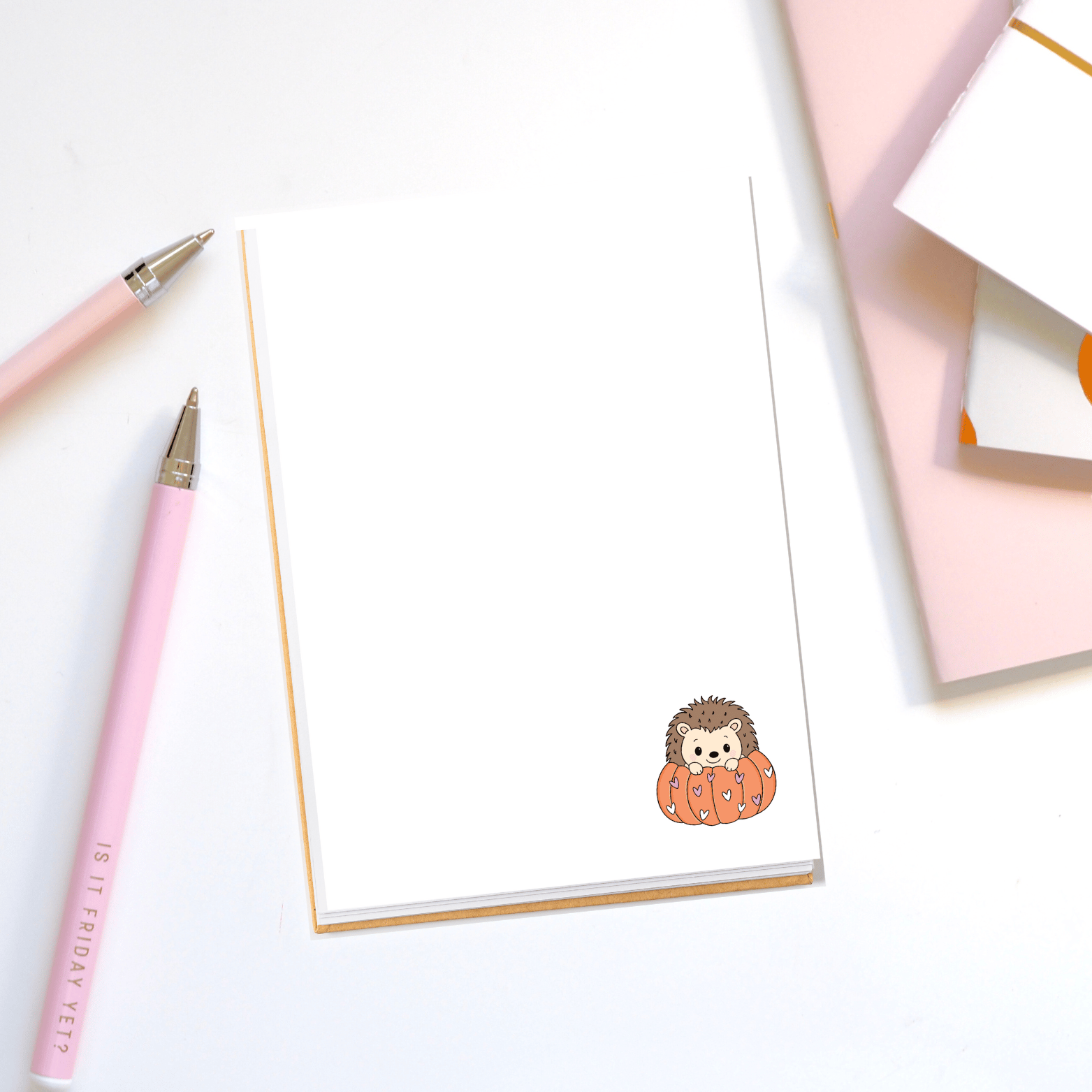Cute pumpkin hedgehog memo pad - Payhip