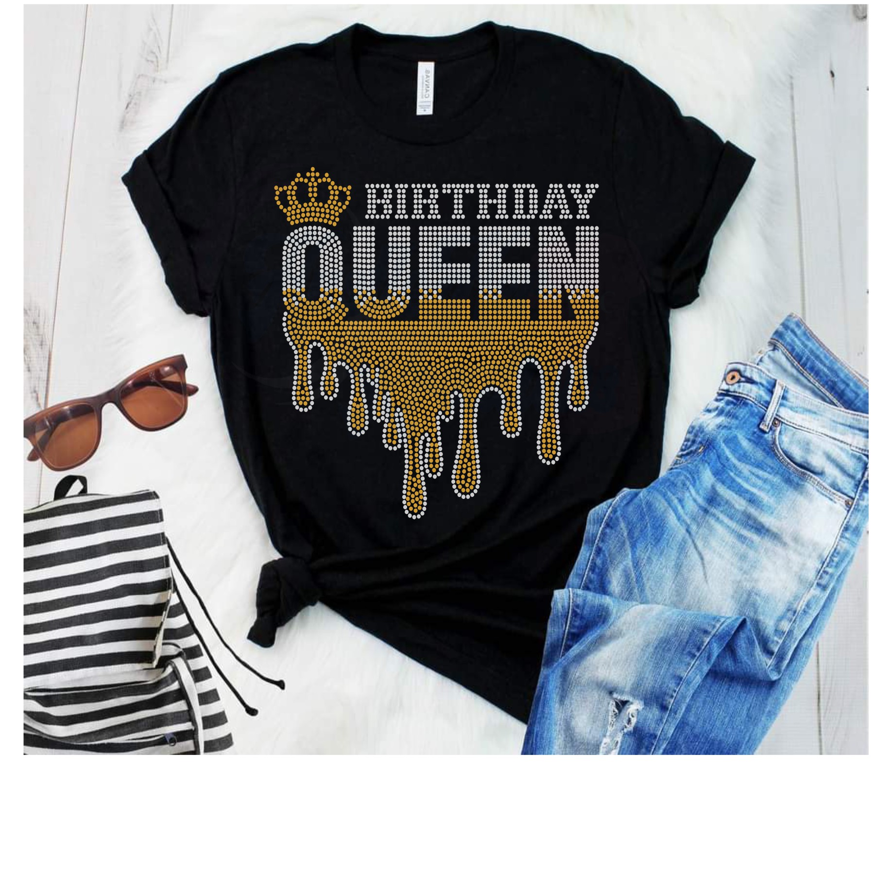 HHK Birthday Queen Drip Rhinestone Transfer - Payhip