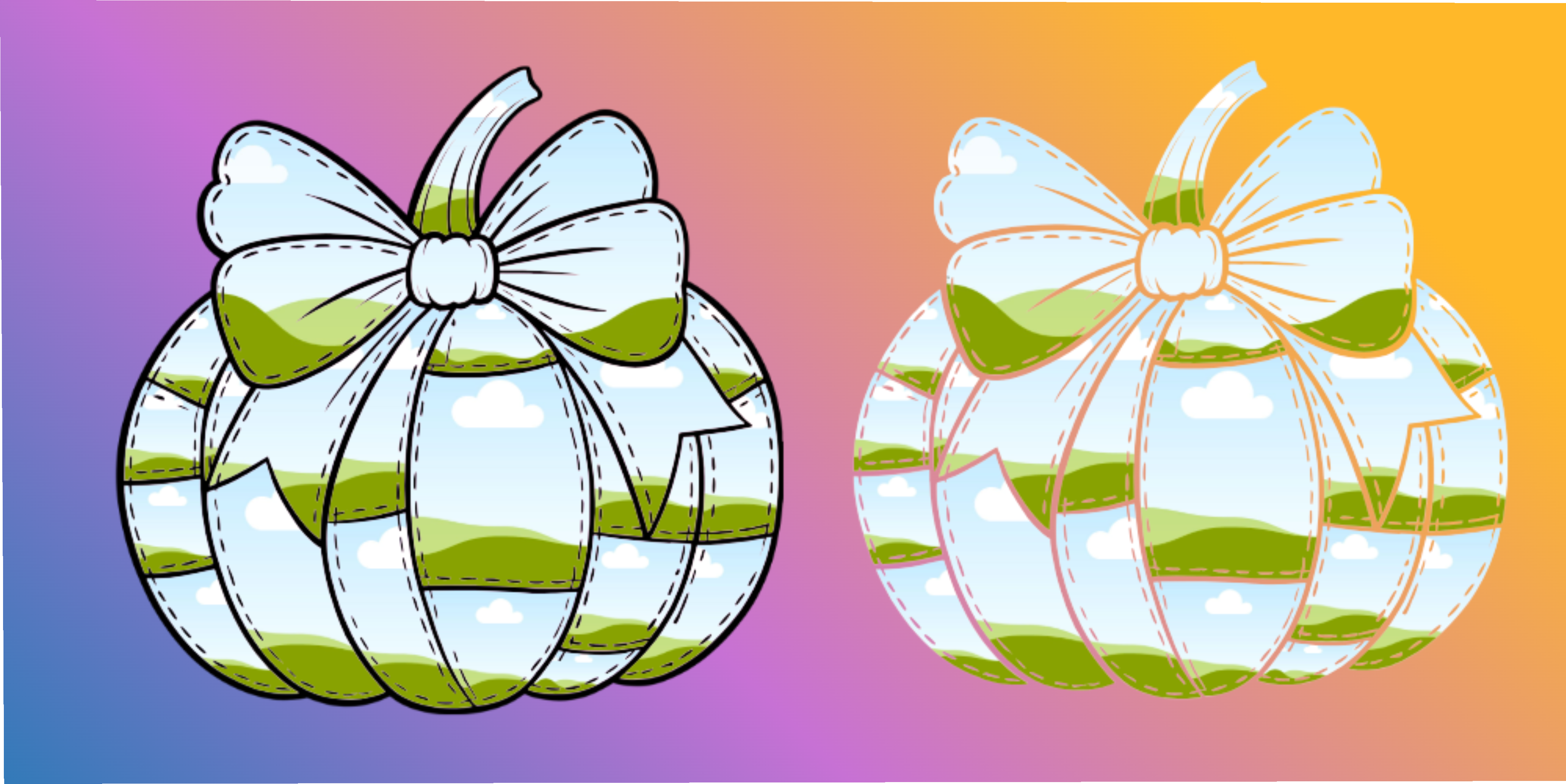 🎃 Free Canva Patchwork Pumpkin Frame Template - Payhip