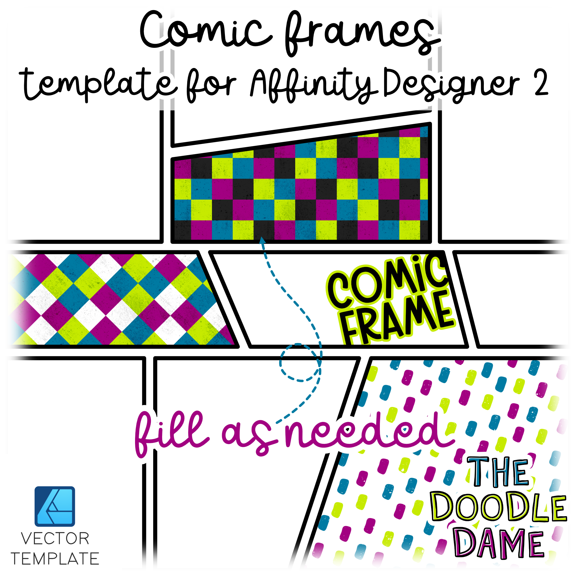 Affinity Designer comic frame template