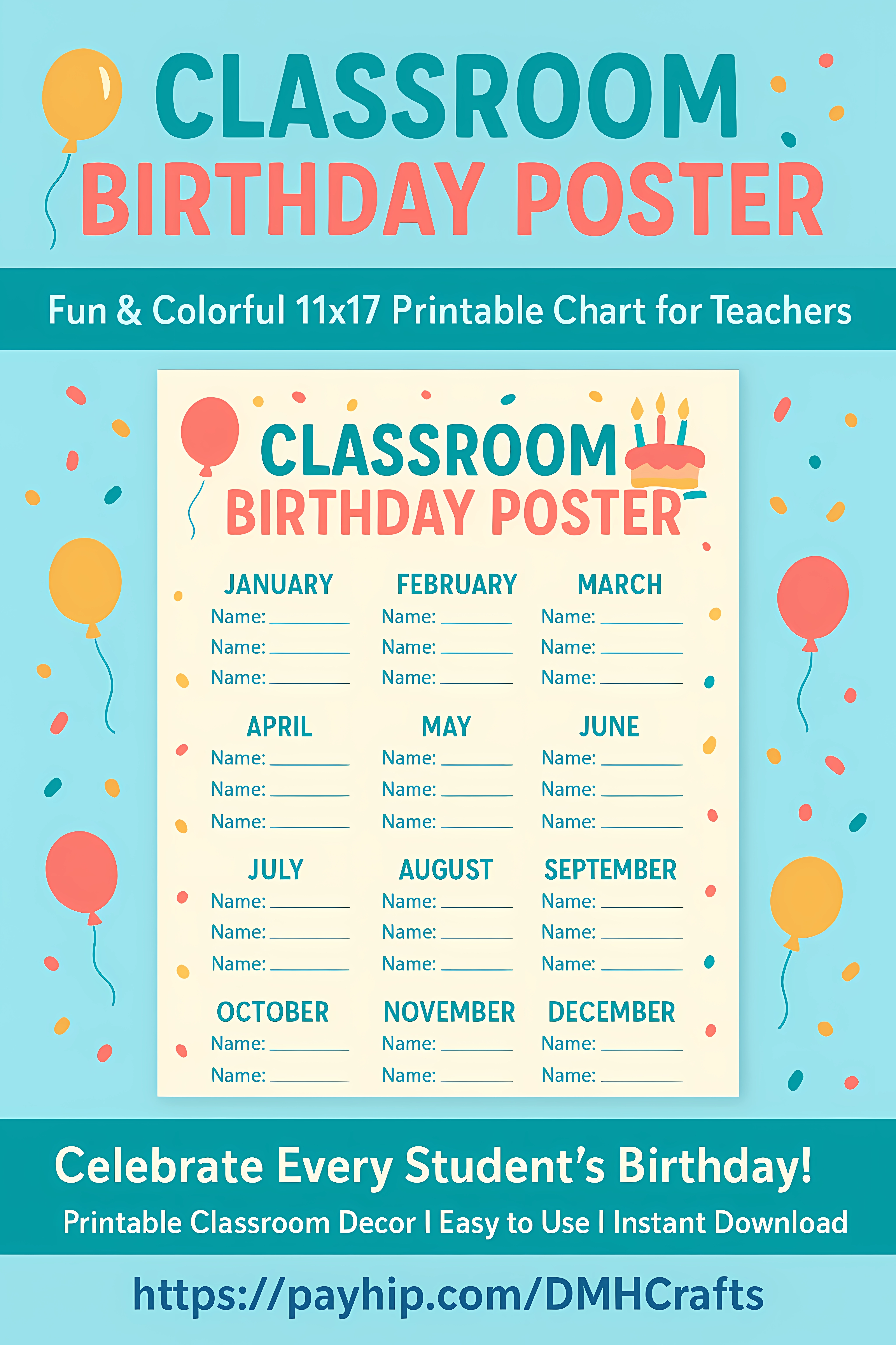 Classroom Birthday Poster - Payhip