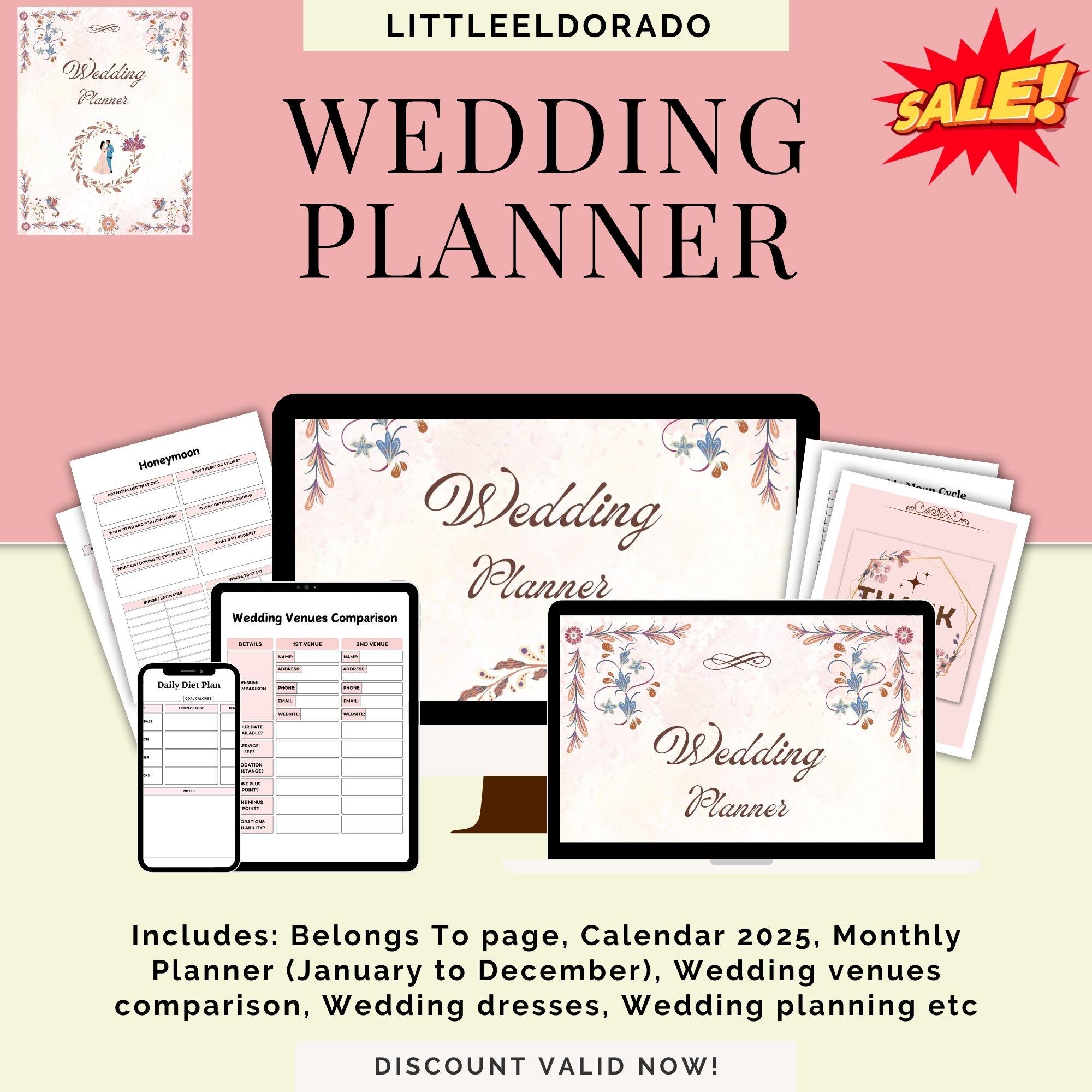 Wedding planner Bundle Editable Wedding Template, Printable Checklist ...