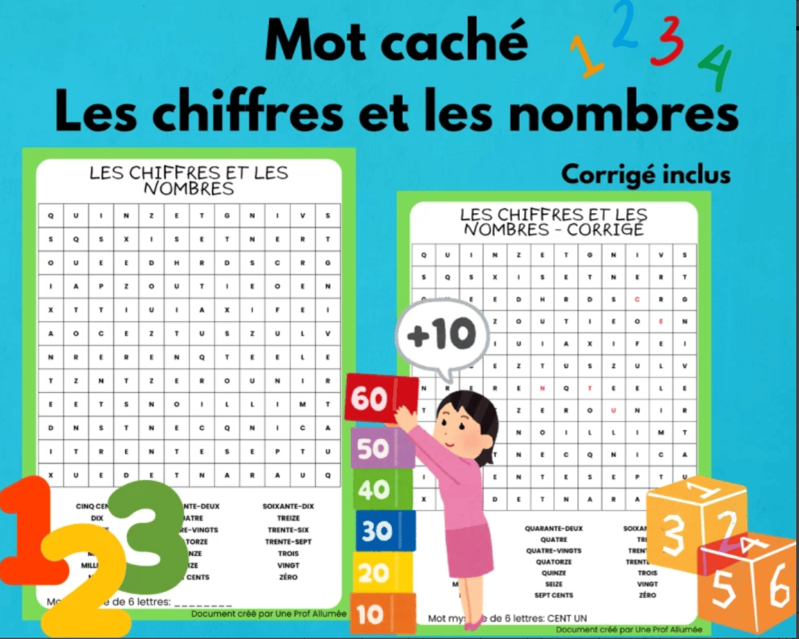 Mot caché Chiffres et nombres - Payhip