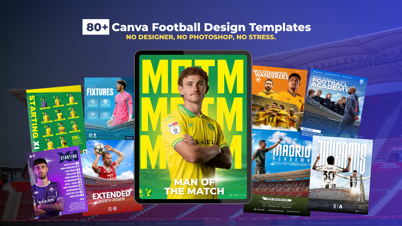 Full Pack 80 Editable Football Design Templates by PNB Graphics - Payhip