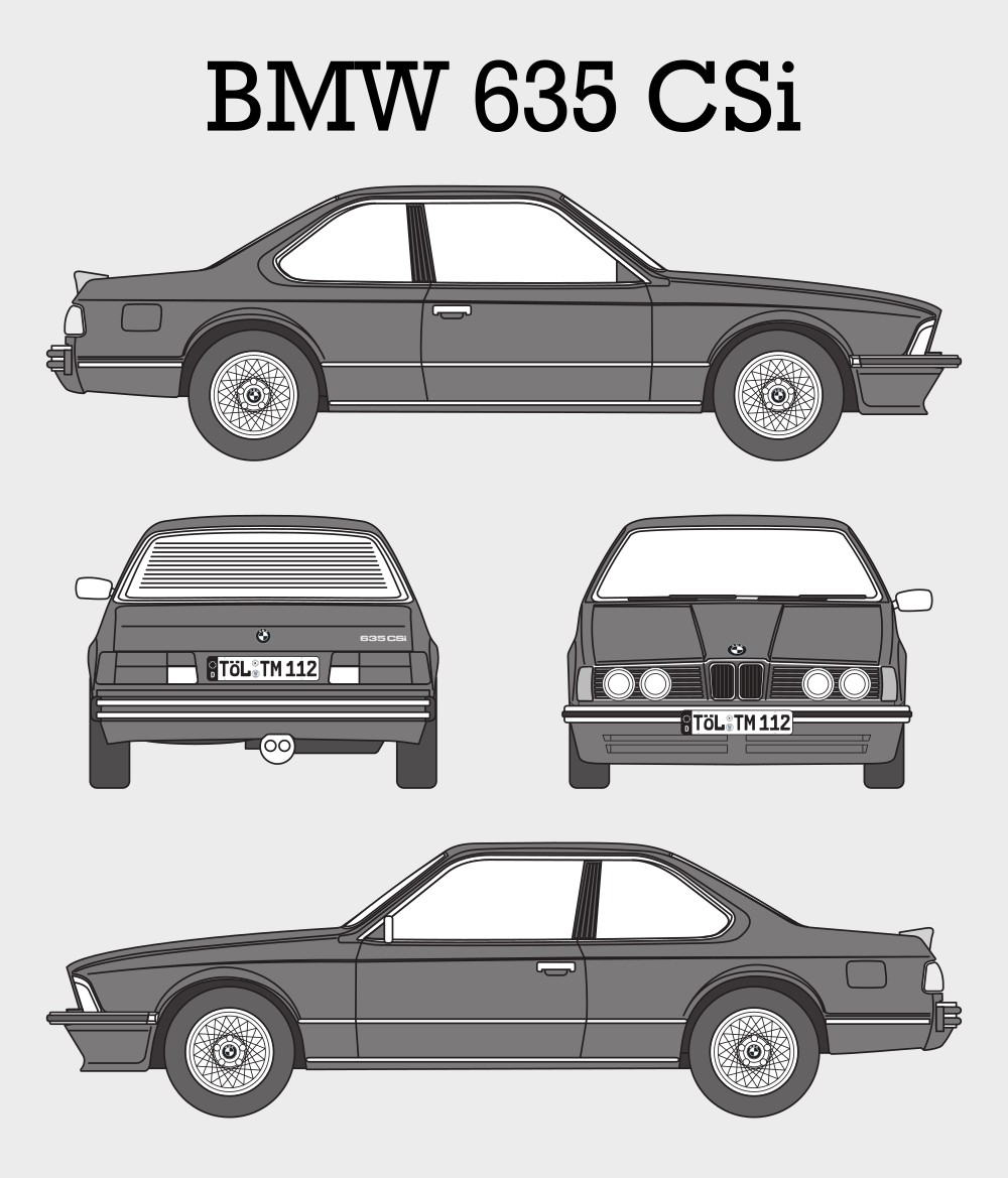BMW 635 CSI Car Blueprint - Payhip
