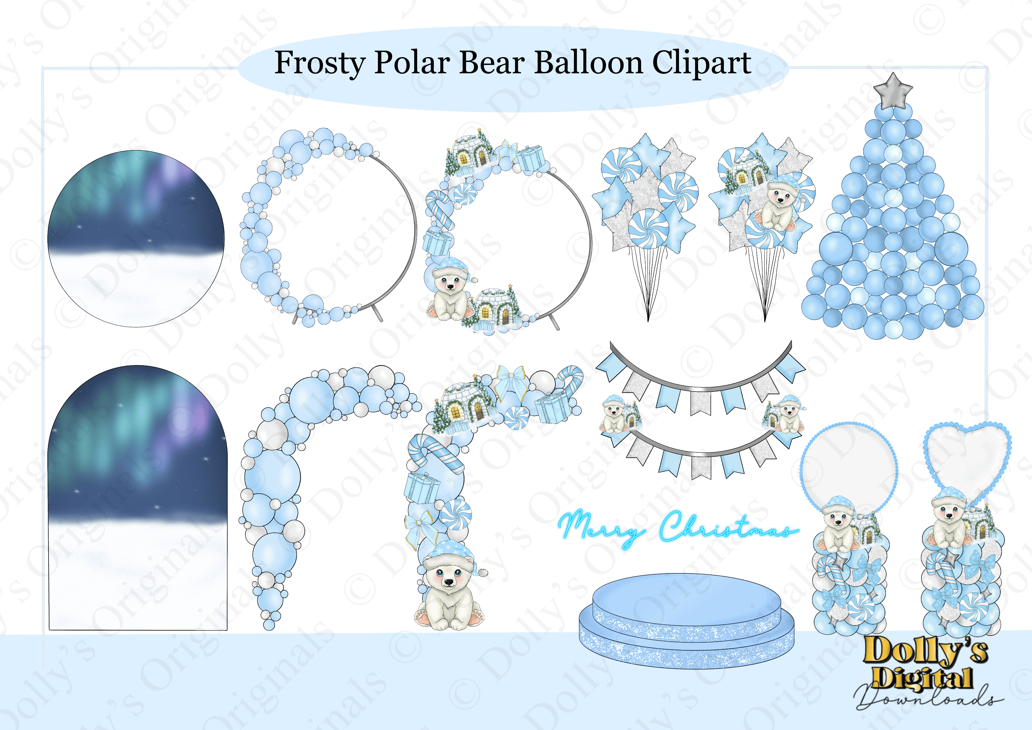 Frosty Polar Bear Balloon Clipart - Payhip