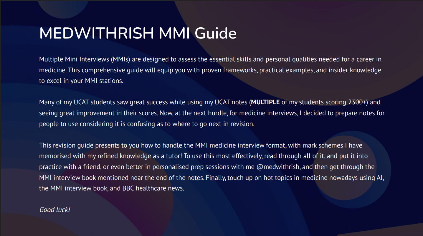 Medwithrish Free MMI Medicine Interview Guide - Payhip