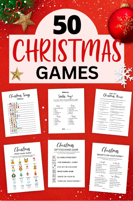 🎅 50 Printable Christmas Party Games Bundle | Fun Holiday Family ...