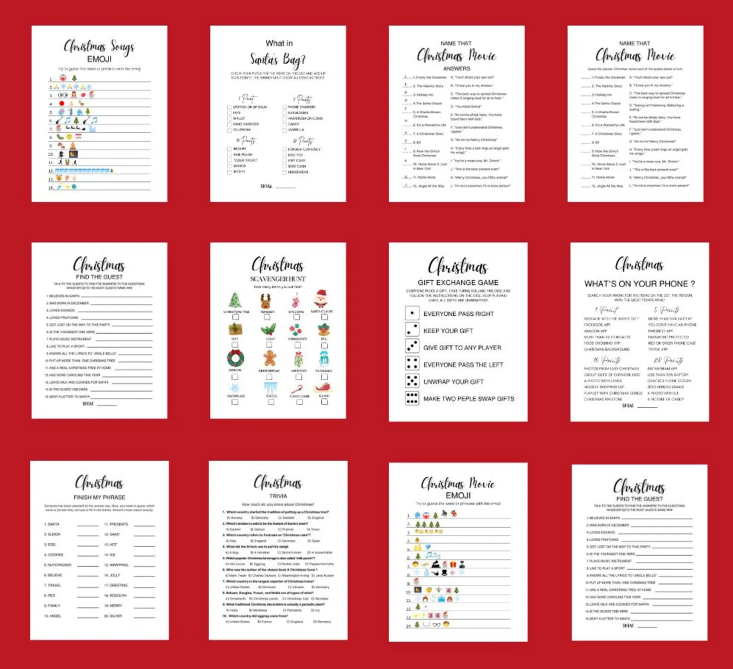 🎅 50 Printable Christmas Party Games Bundle | Fun Holiday Family ...