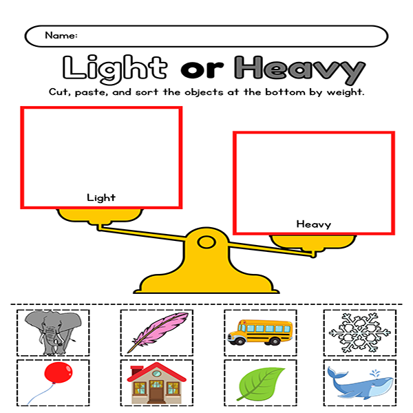 Comparing Weight Activities for Heavier or Lighter Objects | Heavy and ...