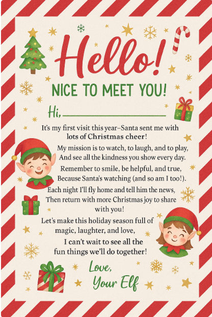 Elf on the Shelf Hello & Goodbye Letter Printables | Magical Christmas ...