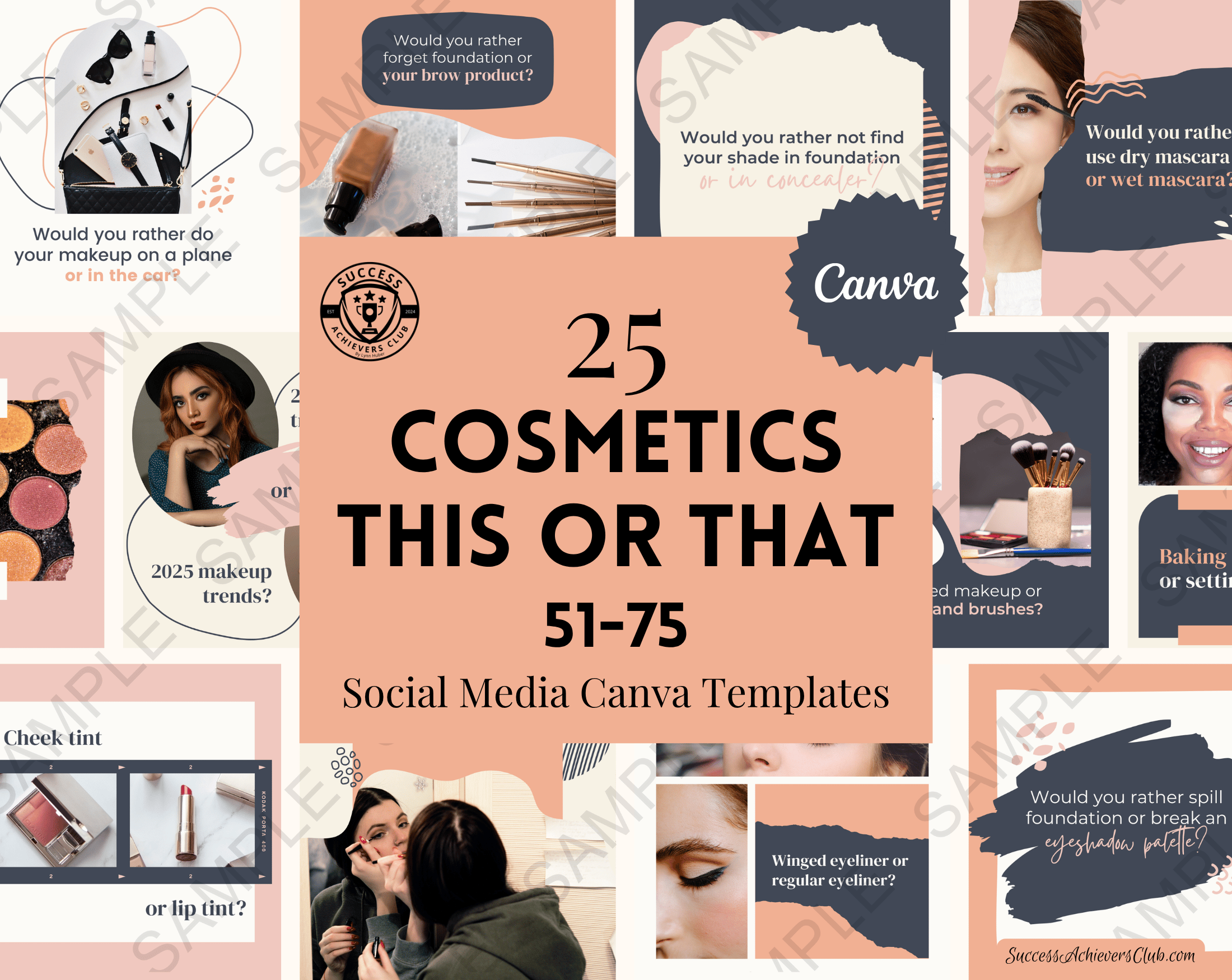 💅 25 Cosmetics “This or That” Social Media Canva Templates – Pack 3 ...