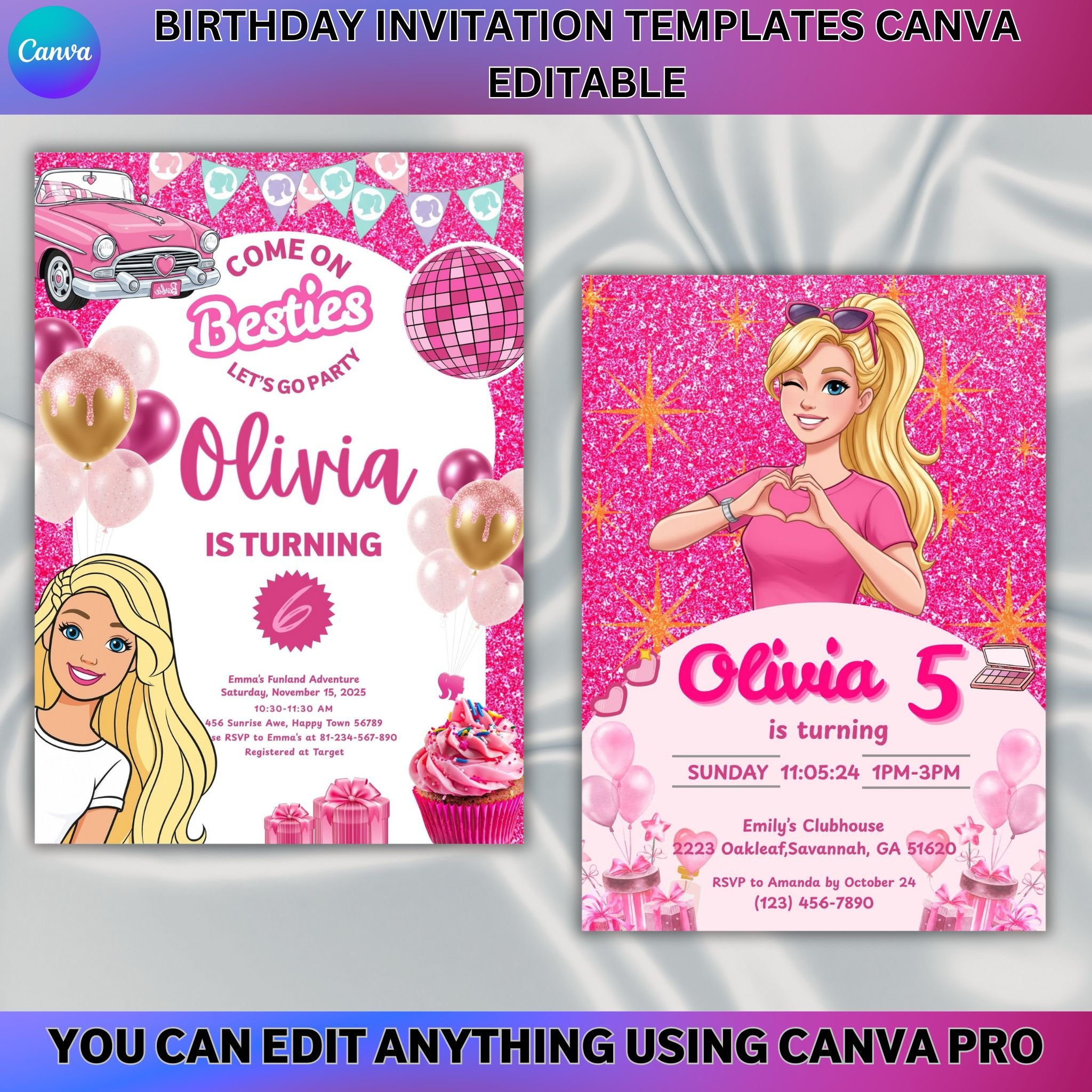 Birthday Invitation Templates Canva Editable - Payhip