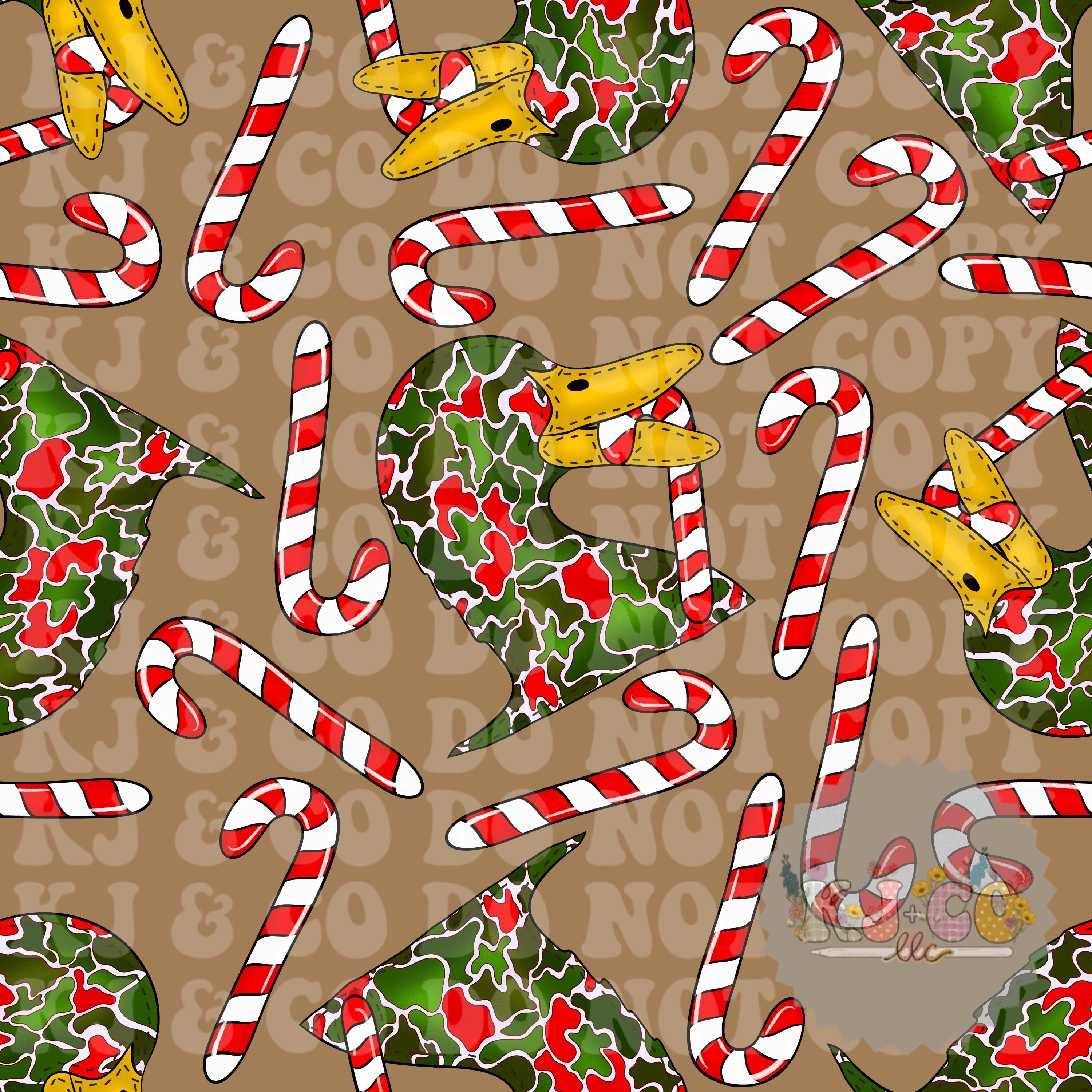 Camo Duck & Candy Canes Seamless File - Payhip