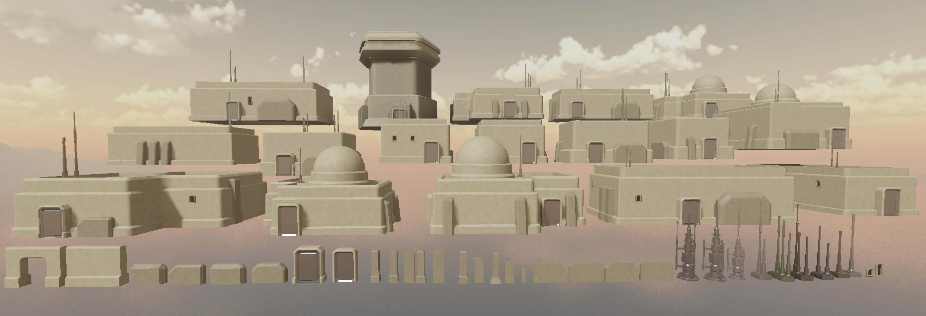 [LARGE] Roblox Modular Sci-Fi Fantasy Buildings & Props Kit