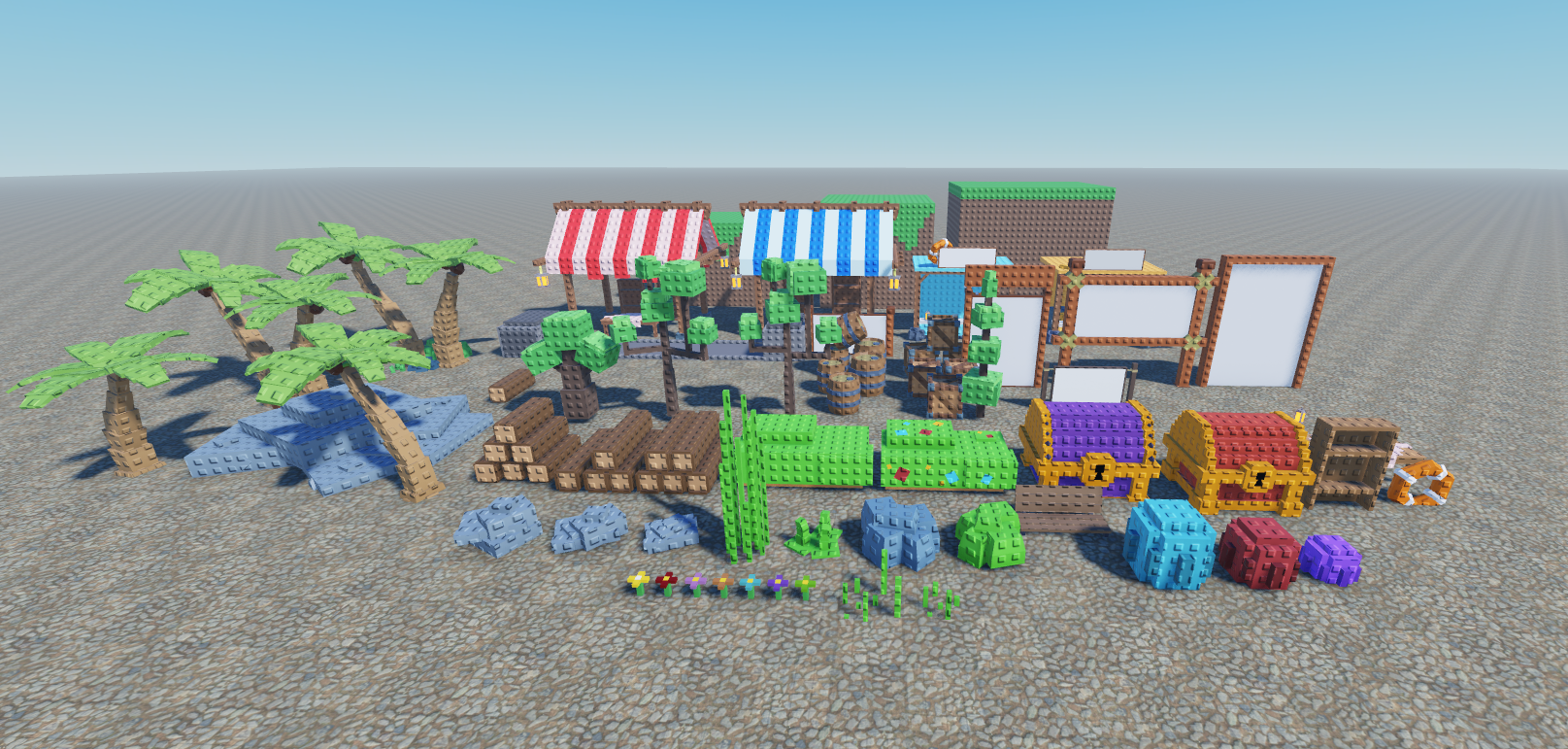 Roblox Studs Style Tropical Village Assets Pack –Adventure Environment ...