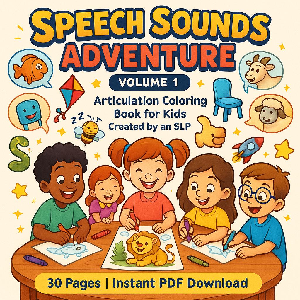 Speech Therapy Coloring Book Vol 1: Articulation Practice for Kids - Payhip
