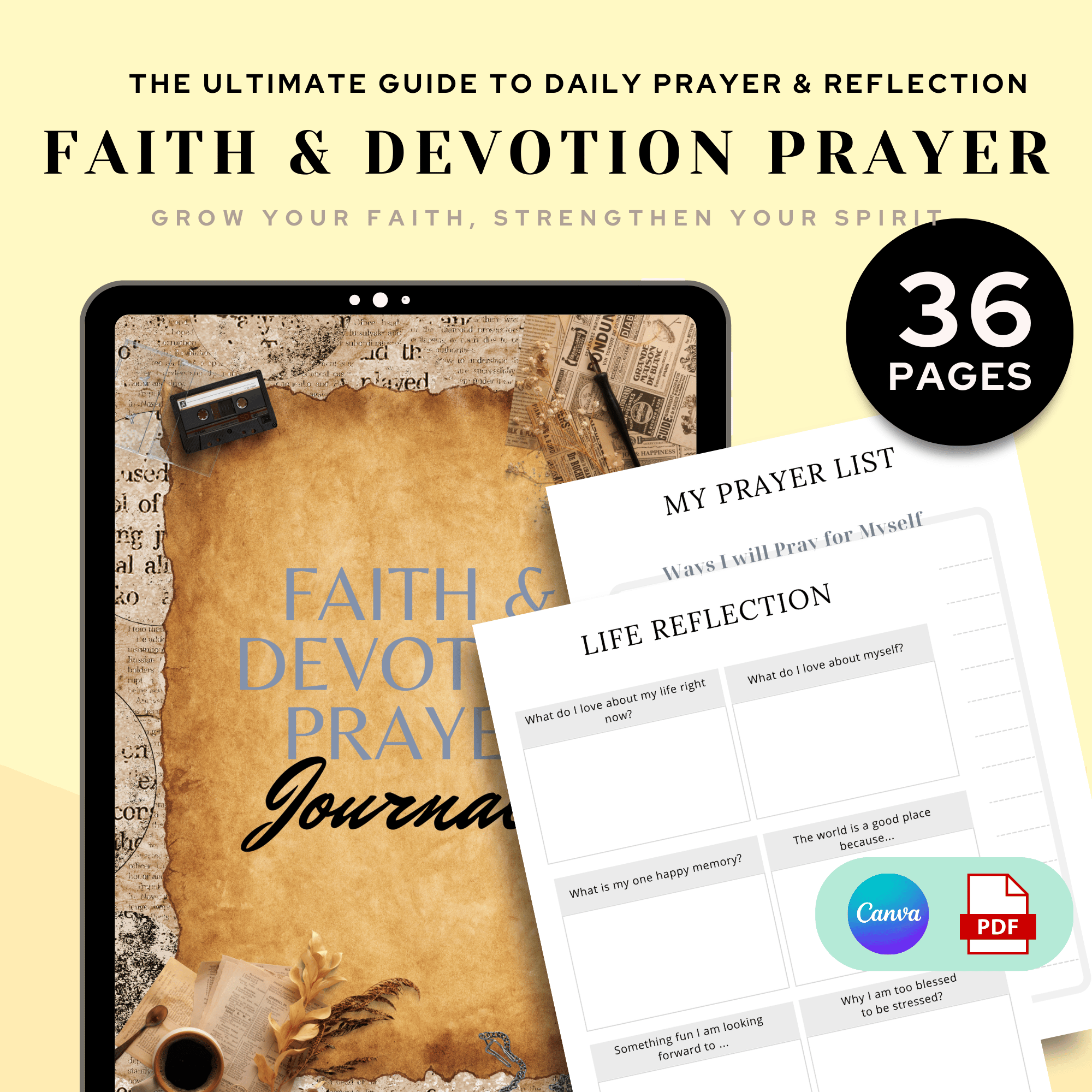 Faith and Gratitude Journal | 35 Pages for Devotion, Prayer and ...