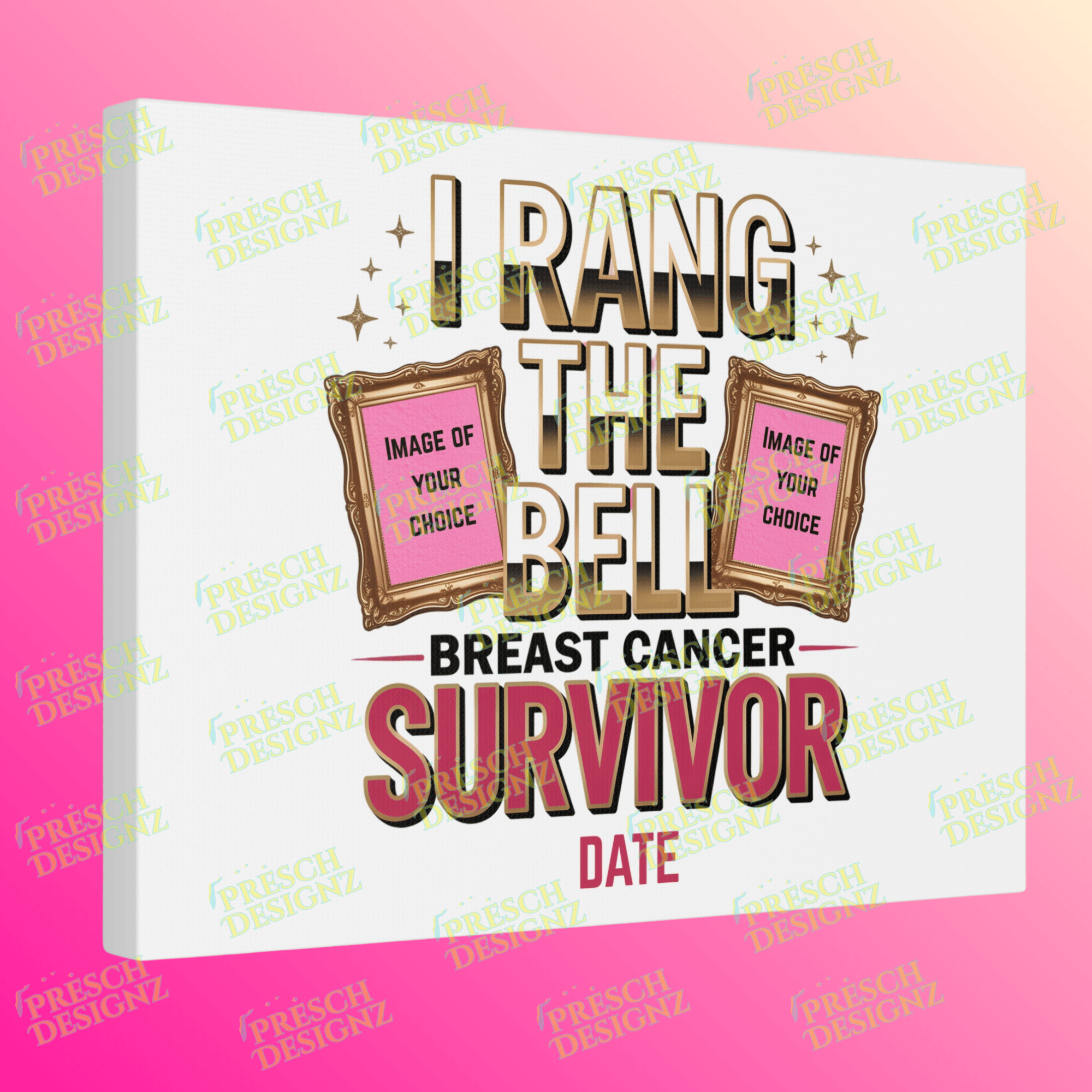 Rang the Bell Canvas Print | Breast Cancer Survivor Wall Art Gift - Payhip