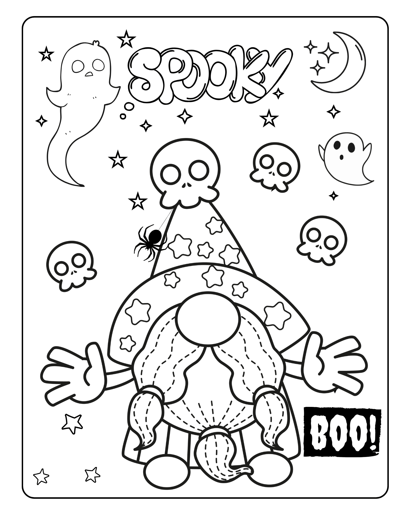 Halloween gnomes coloring pages, Pages with Cute and Fun Halloween ...