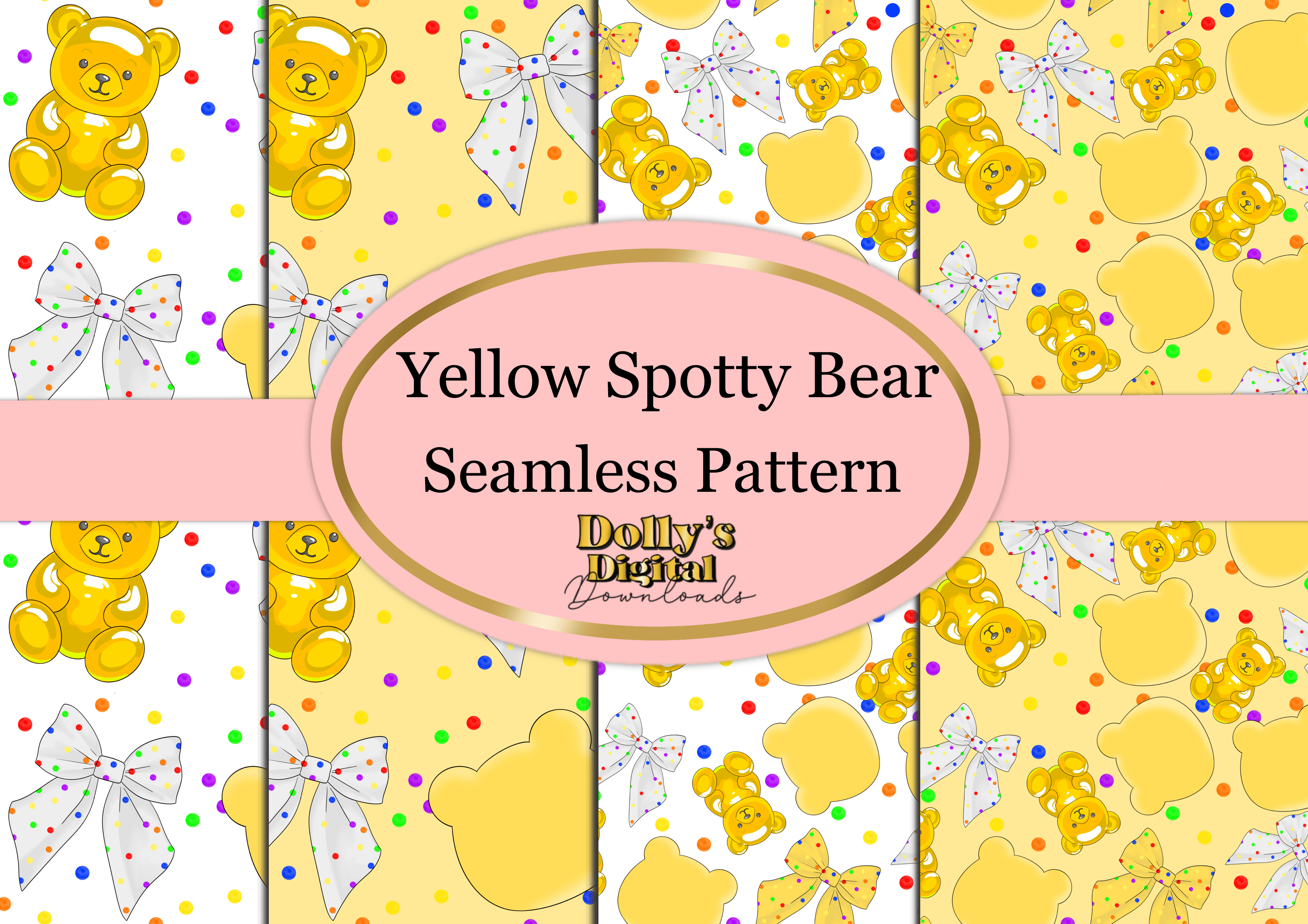 Yellow Spotty Bear Seamless Patterns - Payhip