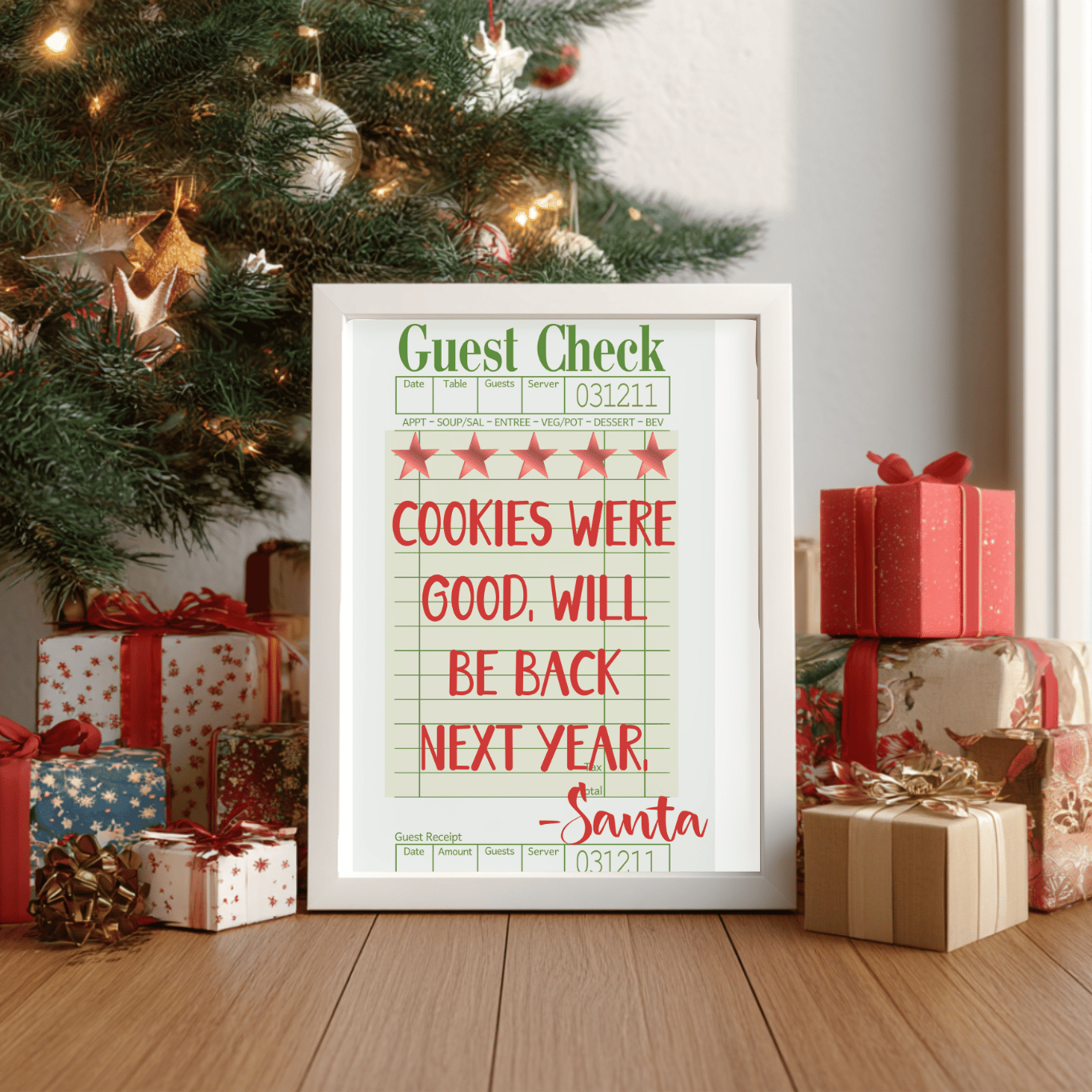 Cookies Were Good Santa Note • Funny Christmas Wall Art • Santa Guest ...