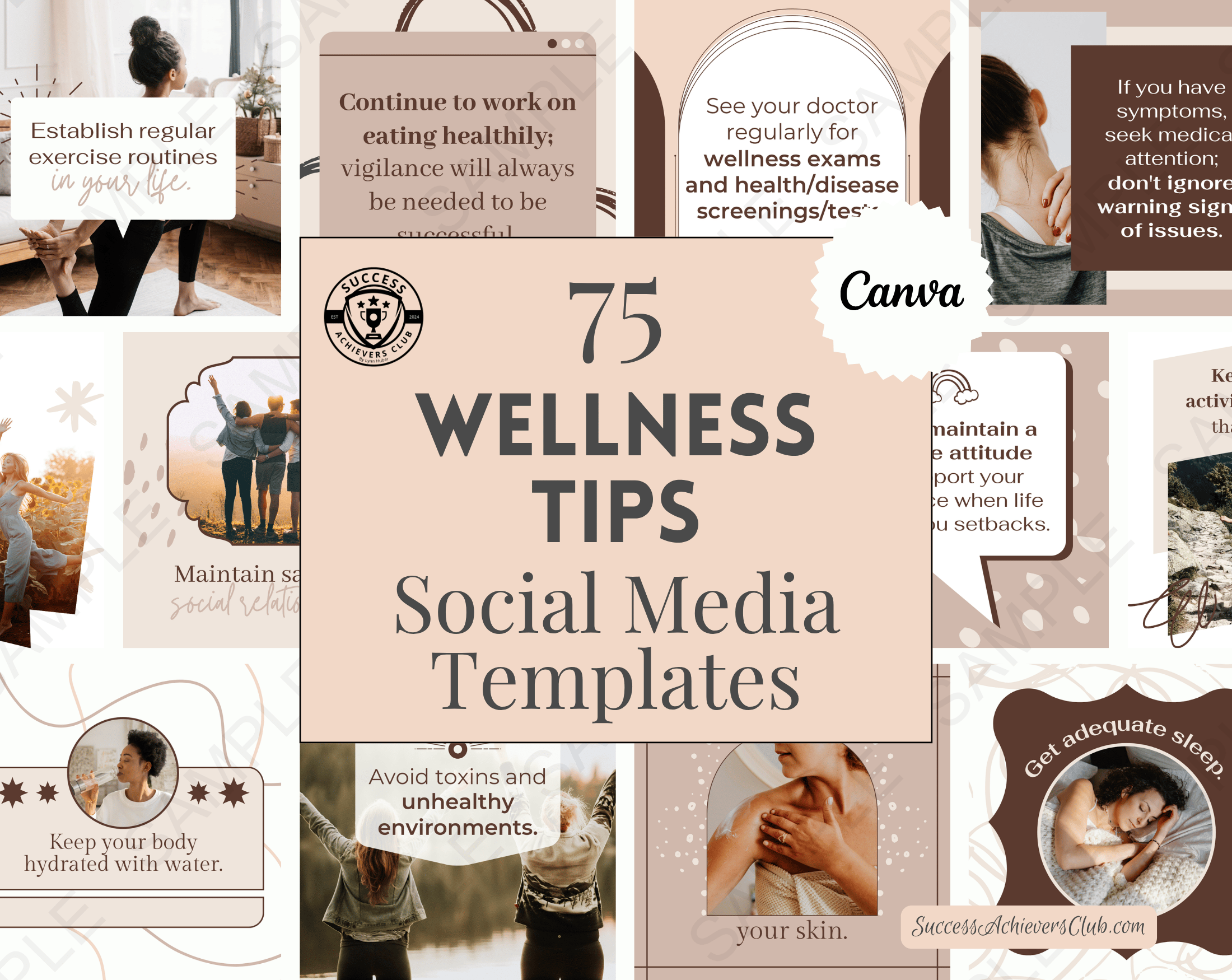 🛍 75 Wellness Tips Social Media Templates - Payhip