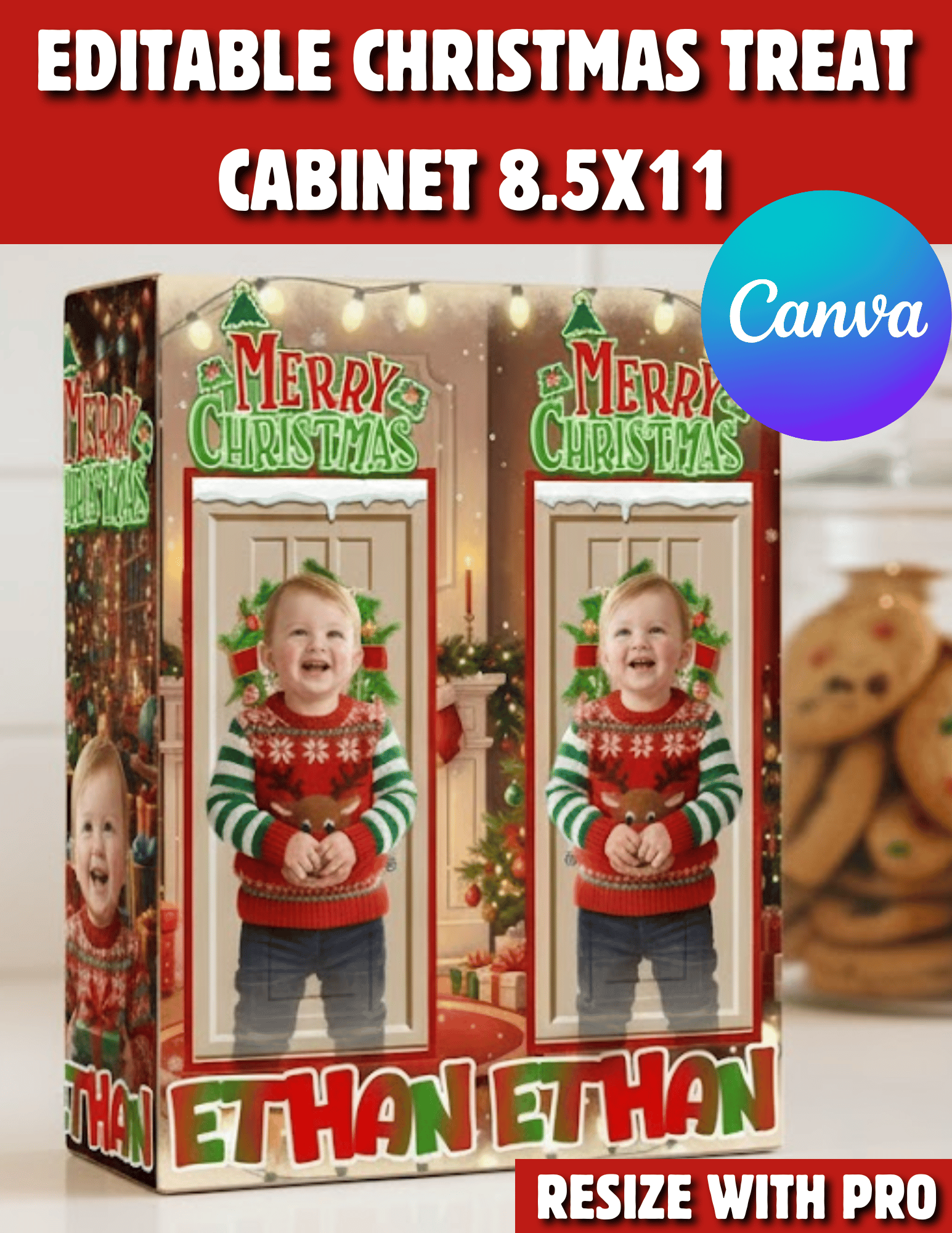 Editable Christmas Cabinet Treat Box - Payhip