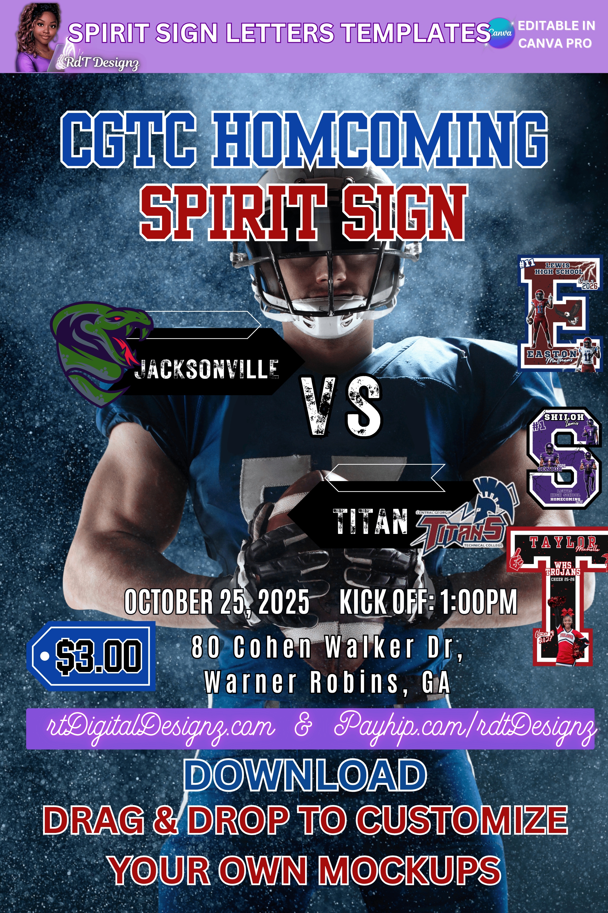 CGTC Homecoming Spirit Sign Letters Bundle Templates - Payhip